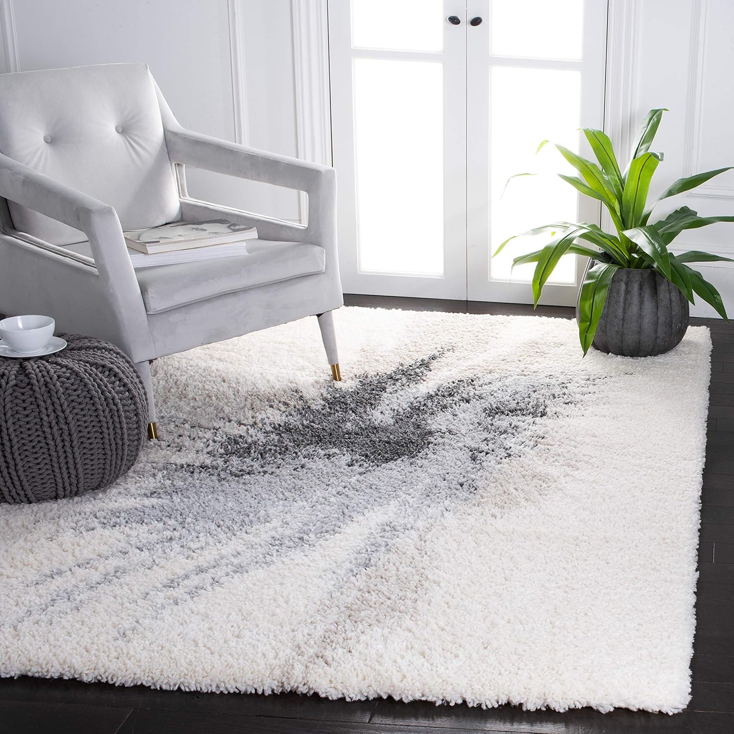 Amazon.com: SAFAVIEH Fontana Shag Collection Area Rug - 9' x 12', Grey ...