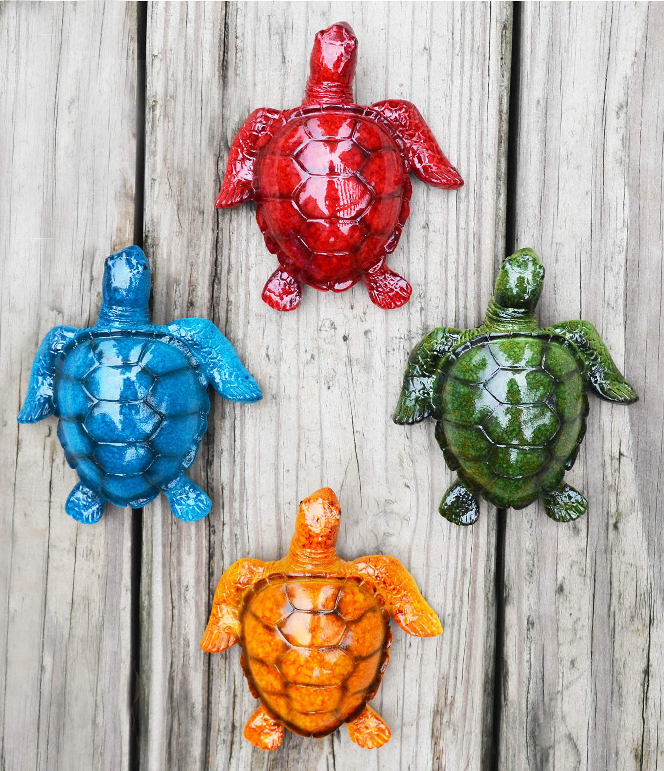 Buy GIFTME 5 Cute Sea Turtles Wall Decor Set of 4 Indoor Outdoor Resin ...