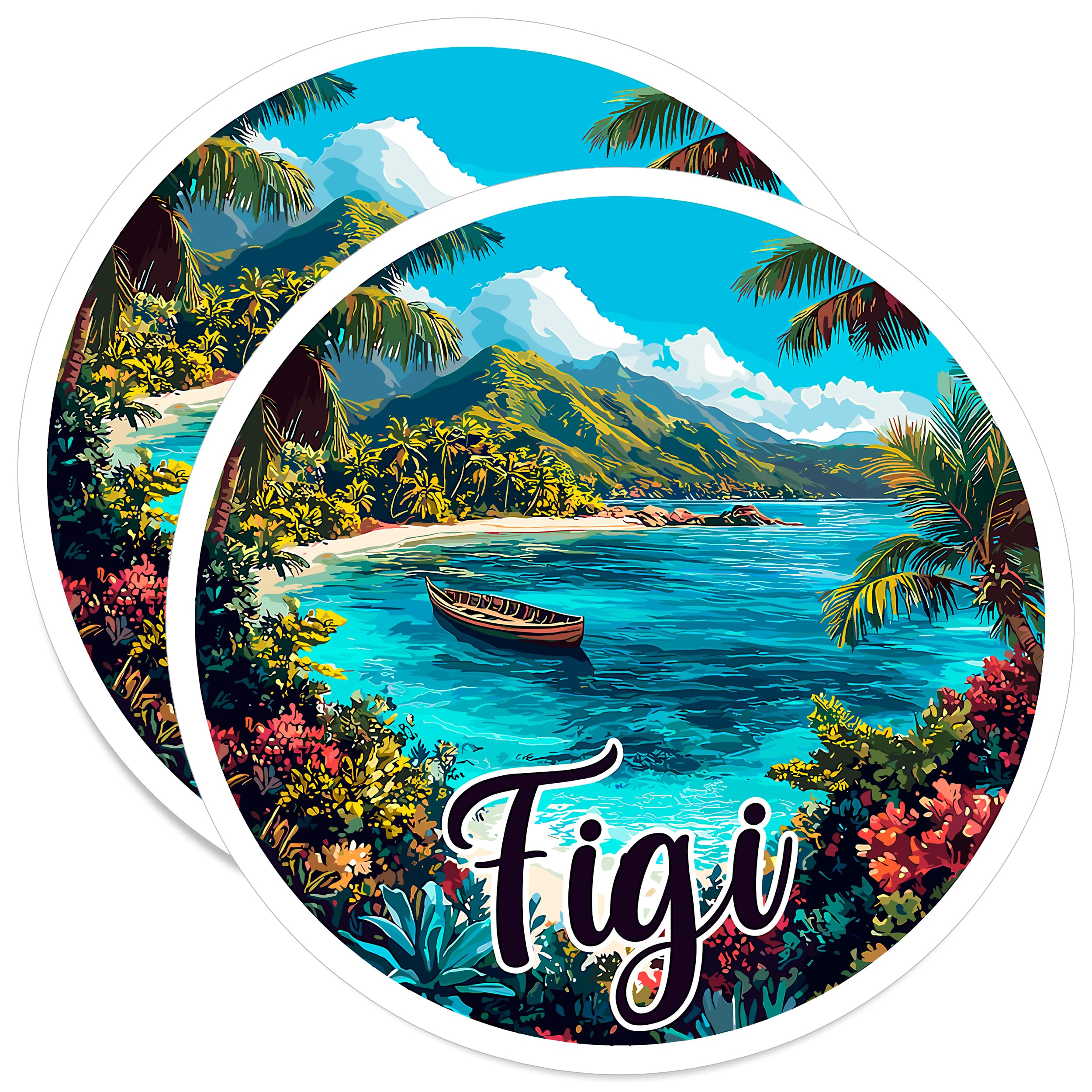 Amazon.com: Fiji Magnet 4 inch 2 Pack Vinyl for Souvenir Gift ...