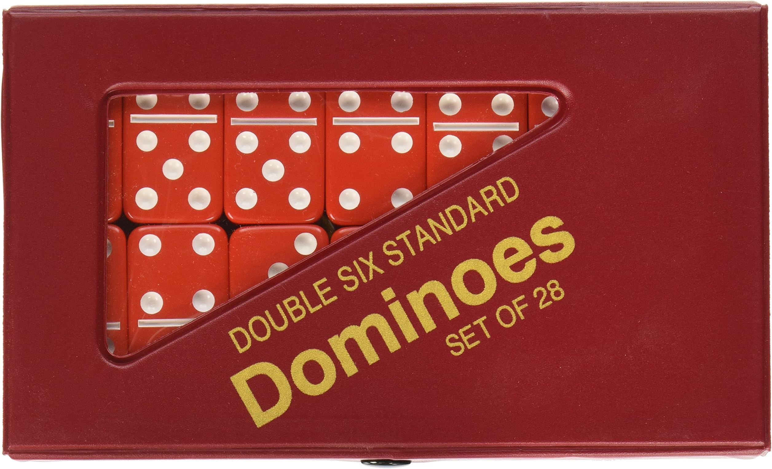 Amazon.com: Red and White Double 6 Standard Domino Set with Matching ...