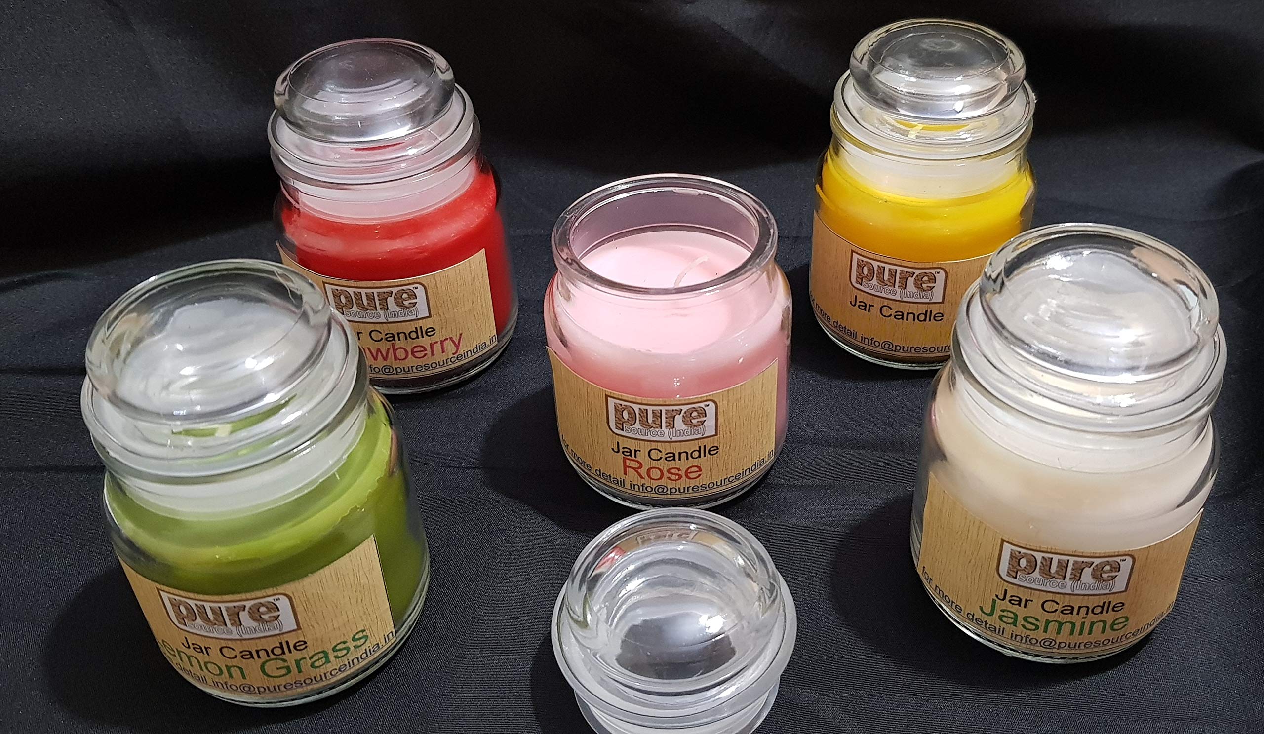 Pure Source India 3 Oz Glass Jar Candles, Pack of 5 (Scented - Lavender ...