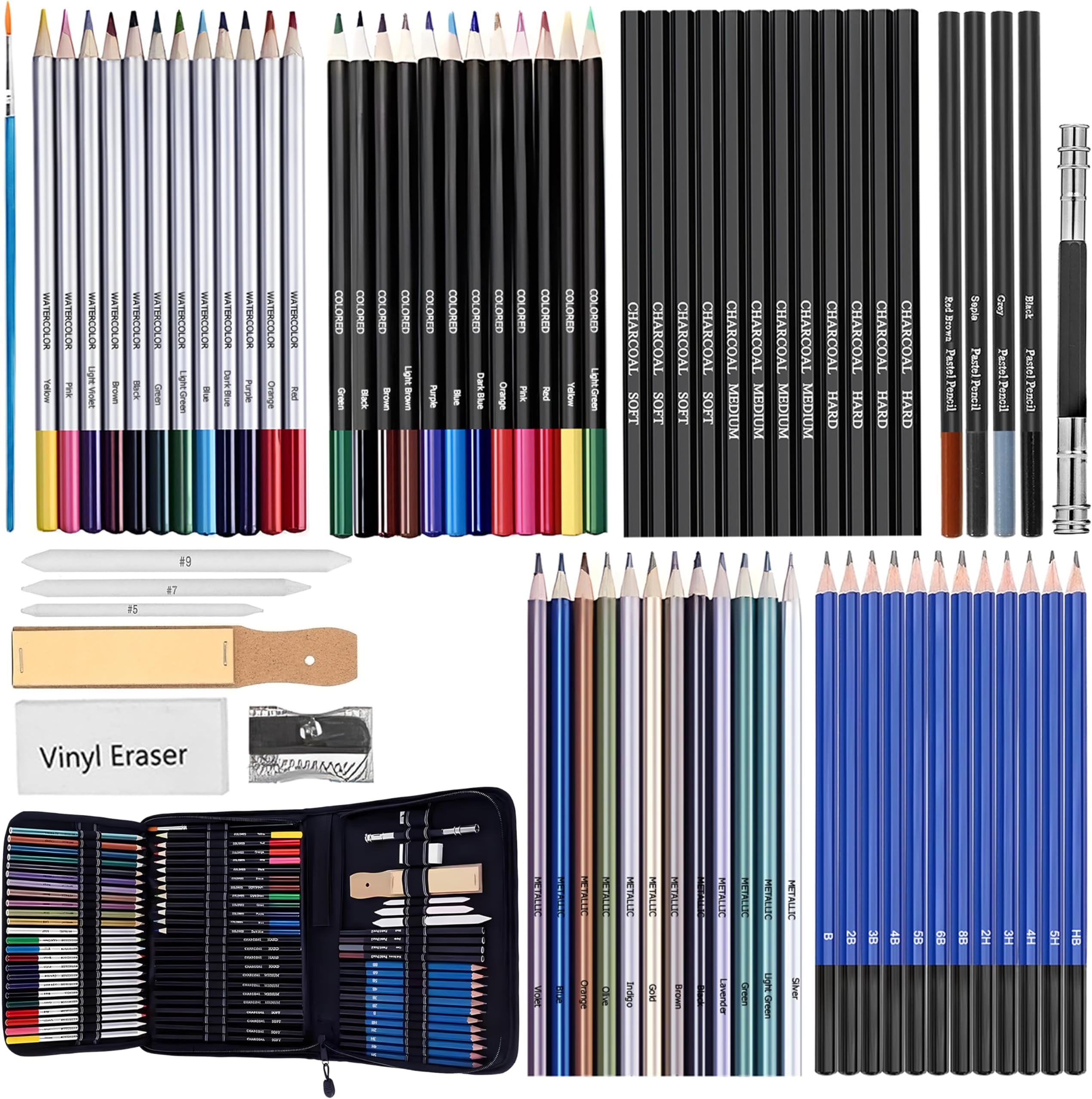 MEIJMJIA YMTECH Lot de 72 crayons à dessin, crayons de couleur et ...