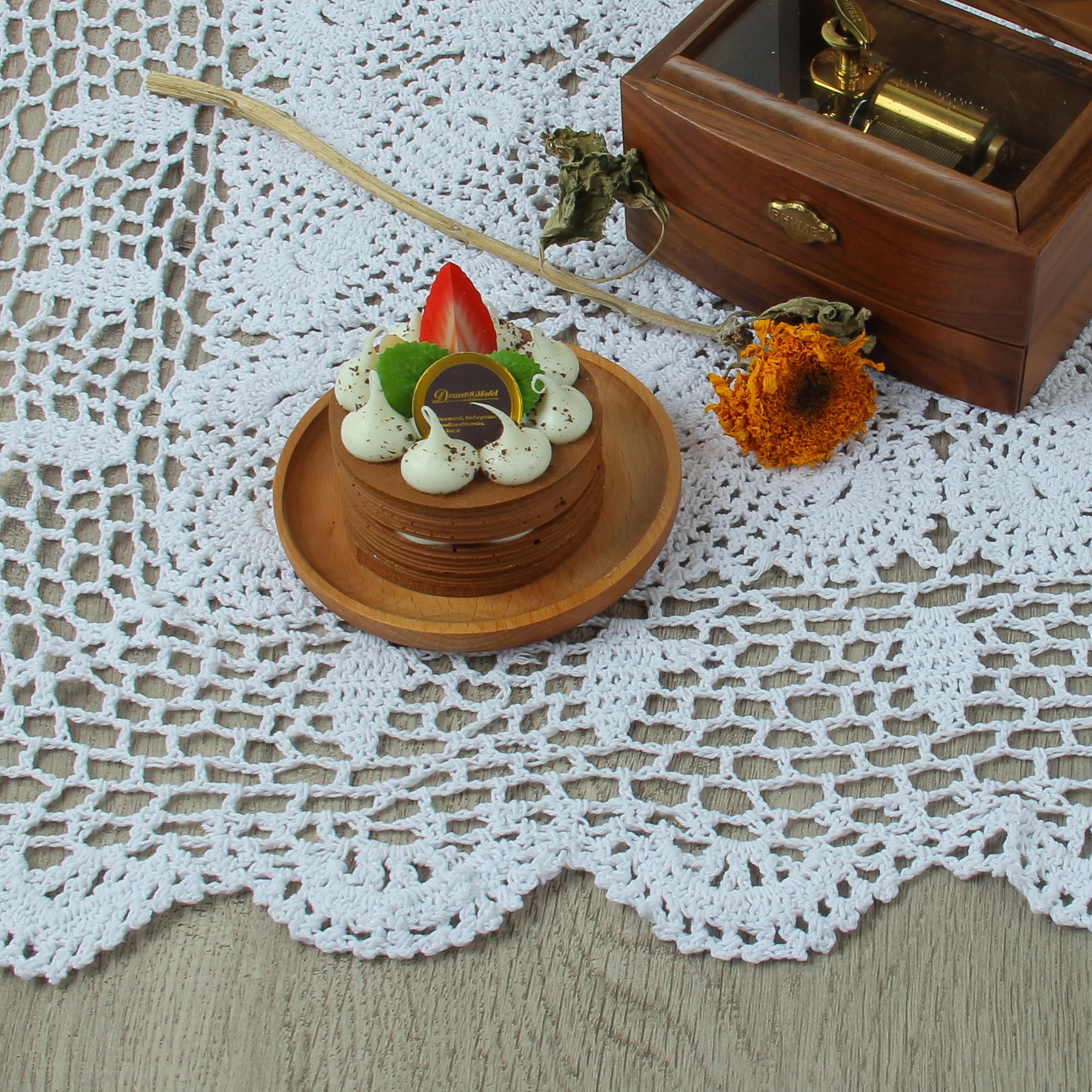 Snapklik.com : Kilofly Handmade Crochet Cotton Lace Table Placemats ...