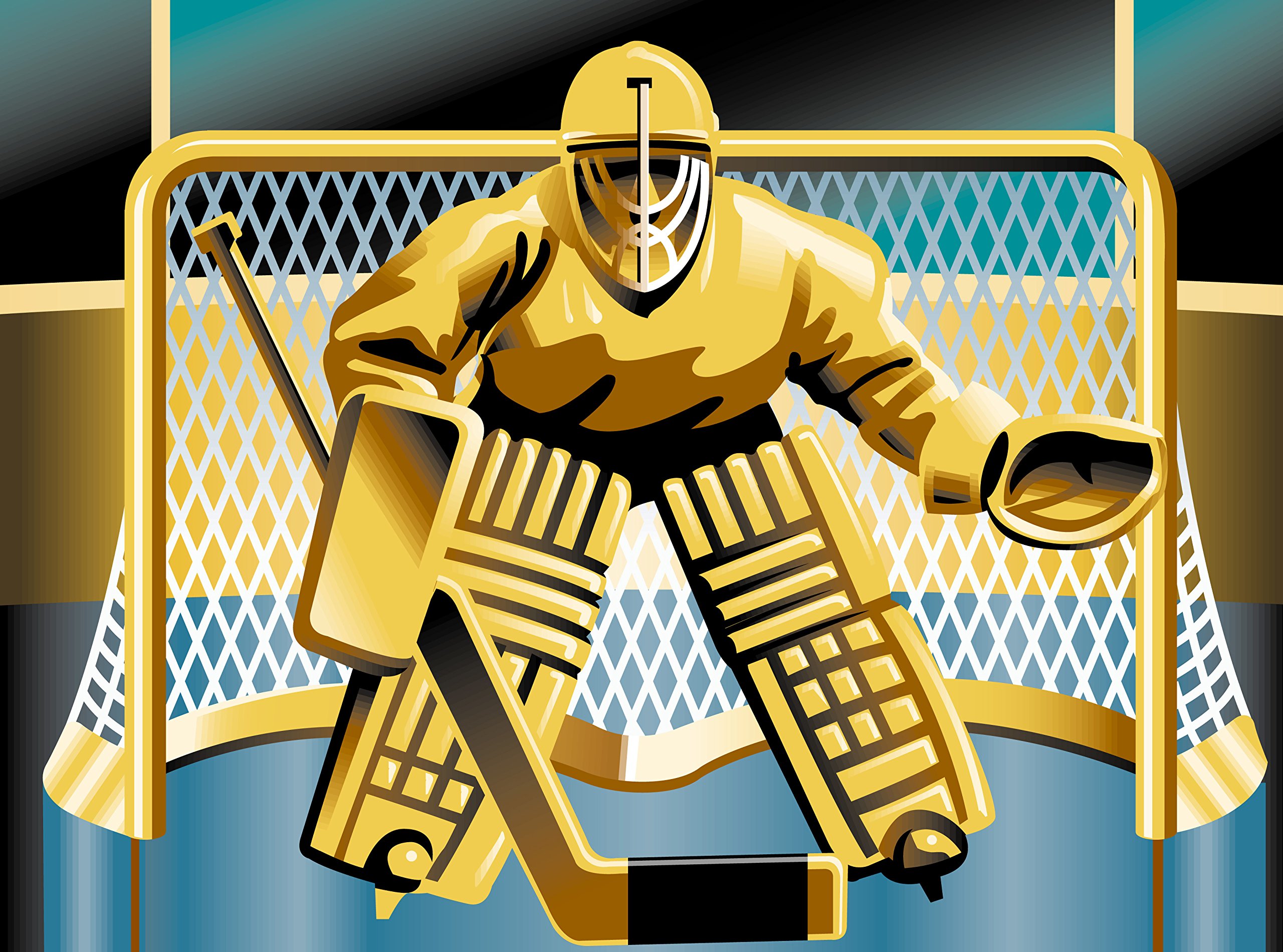 Hockey Player Cartoon Goalie