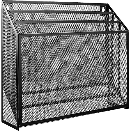 Amazon.com : Amazon Basics 3 Tier Wall Mounted File Organizer, Metal ...