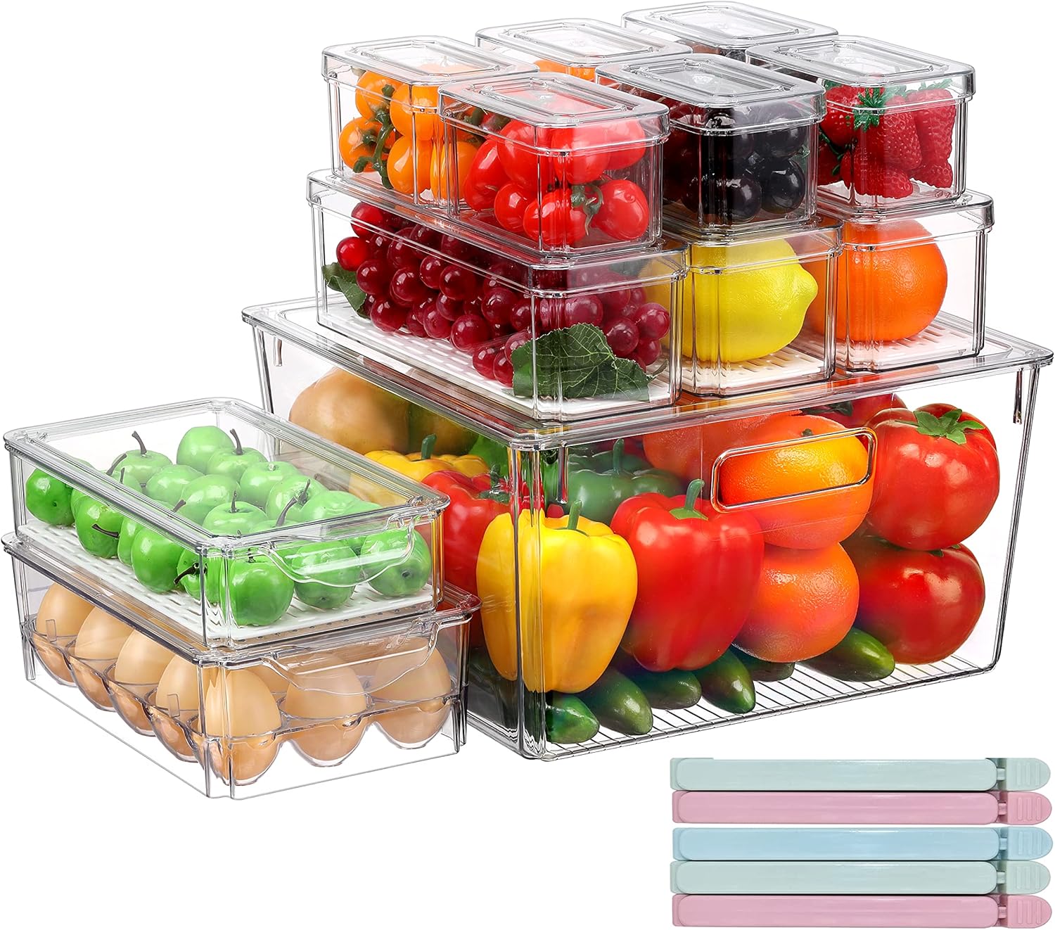 Amazon.com: Pure Future Fridge Organizer Stackable Refrigerator ...