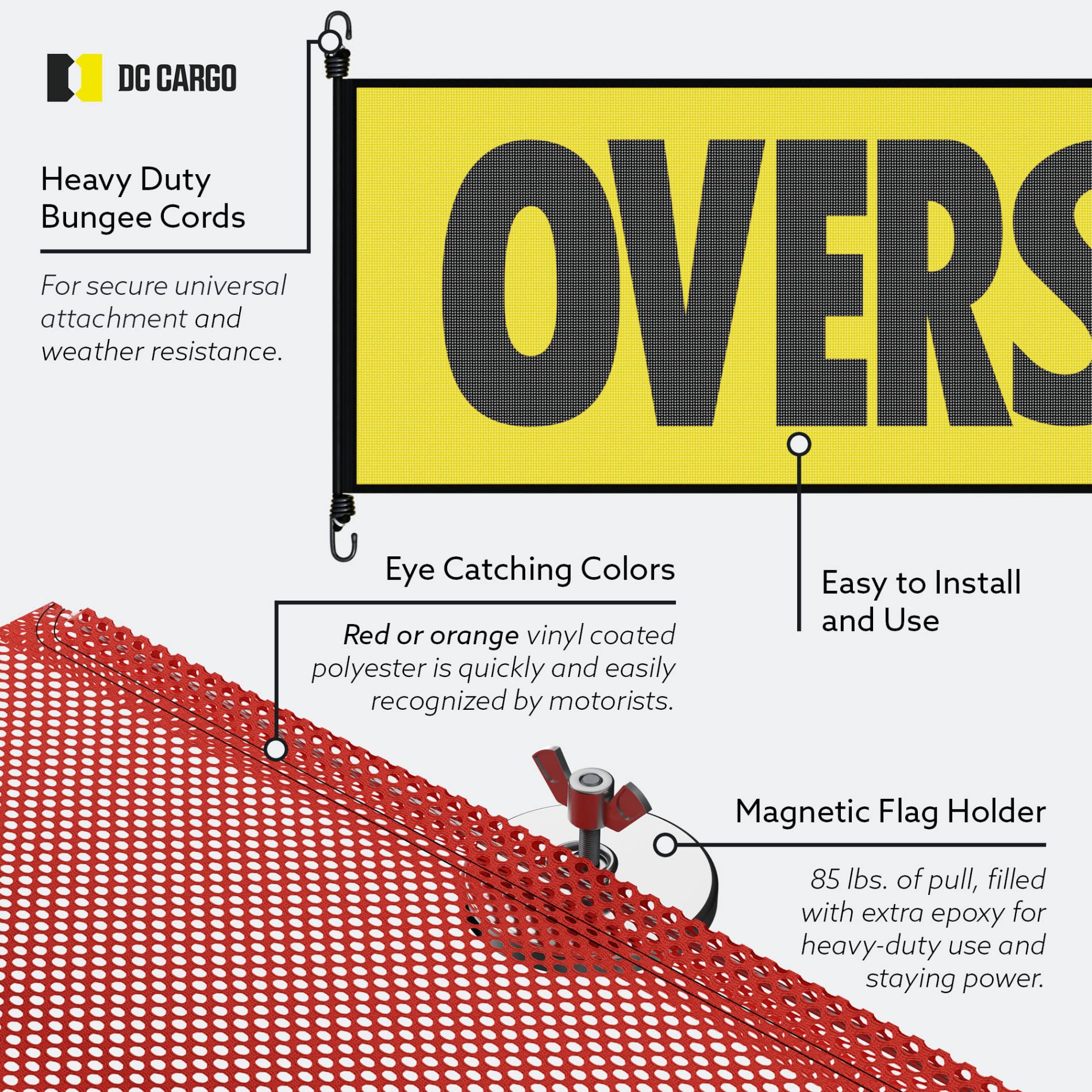 Snapklik.com : DC Cargo Magnetic Oversize Load Sign Kit - DOT Compliant ...