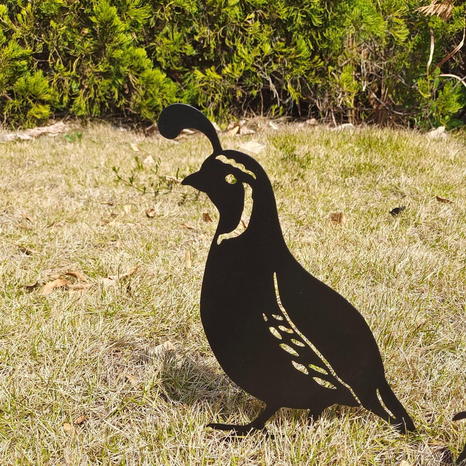 Quail Family Fence Metal Garden Art