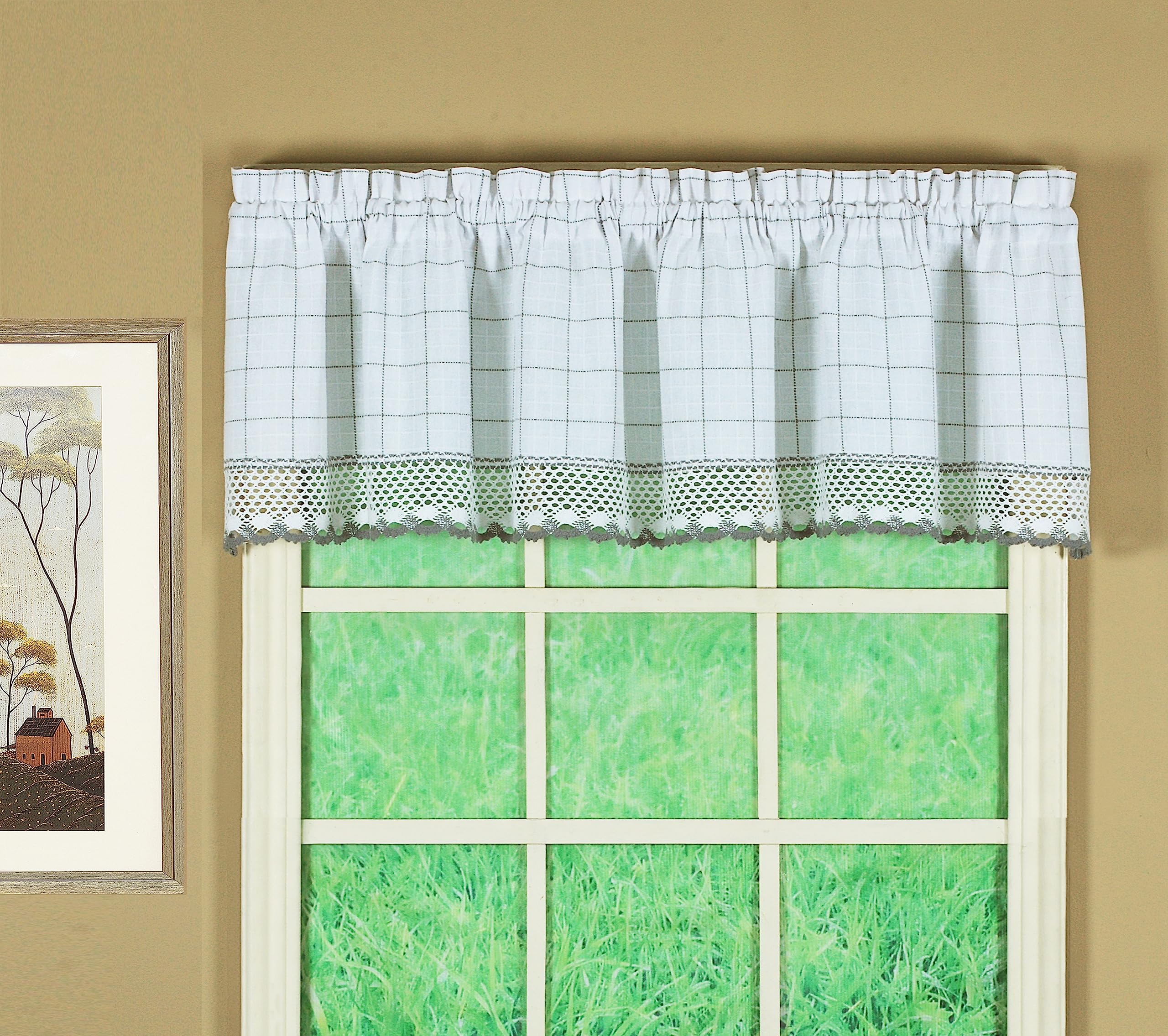Amazon.com: Today's Curtain Adirondack 2-Tone Crochet Valance 12 ...
