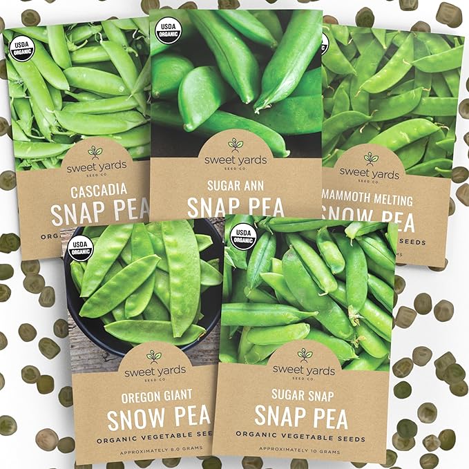 Amazon.com : Organic Pea Seeds Home Garden Variety Pack - Non-GMO USDA ...