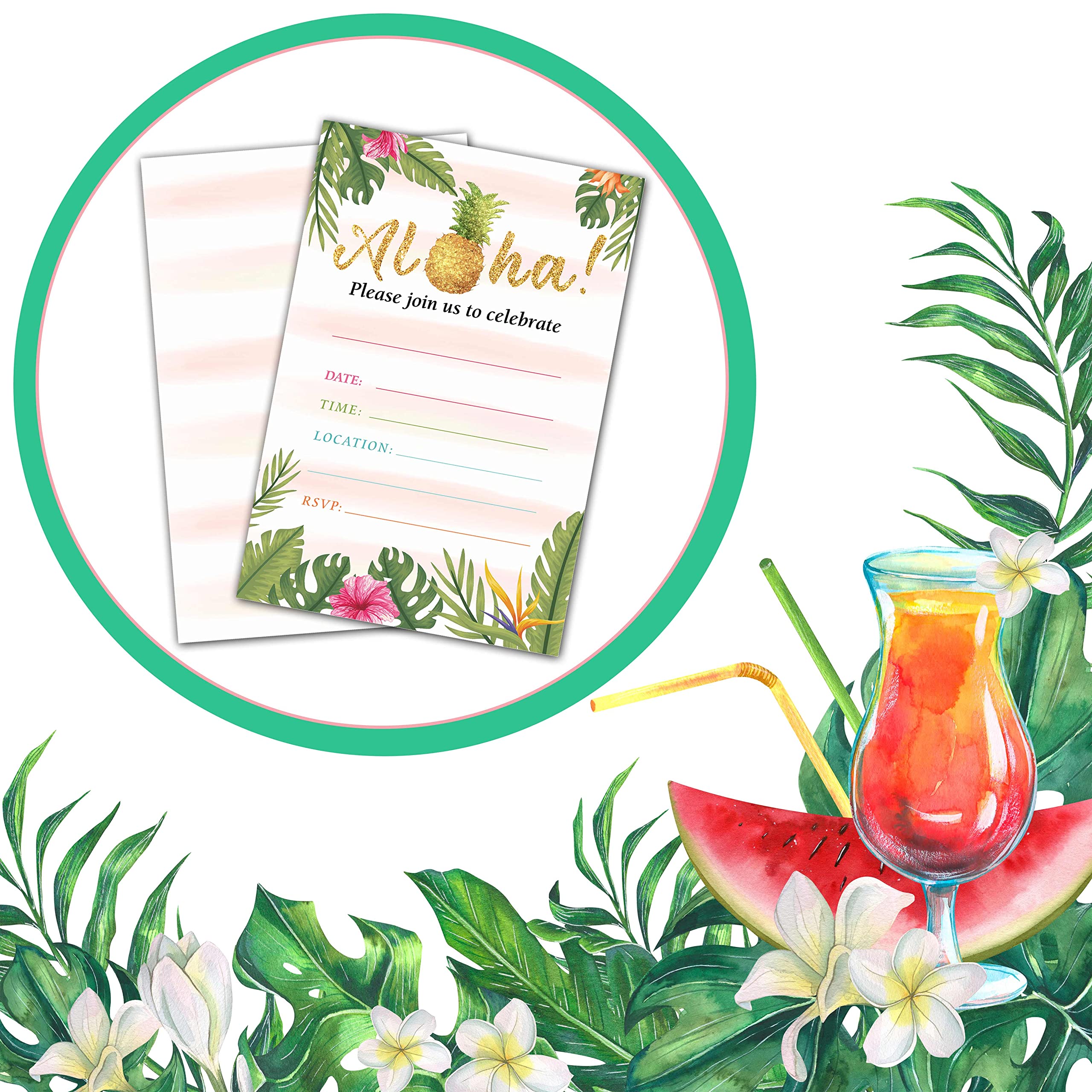 Hawaiian Invitations Blank Template Hawaiian Luau Party Invitation