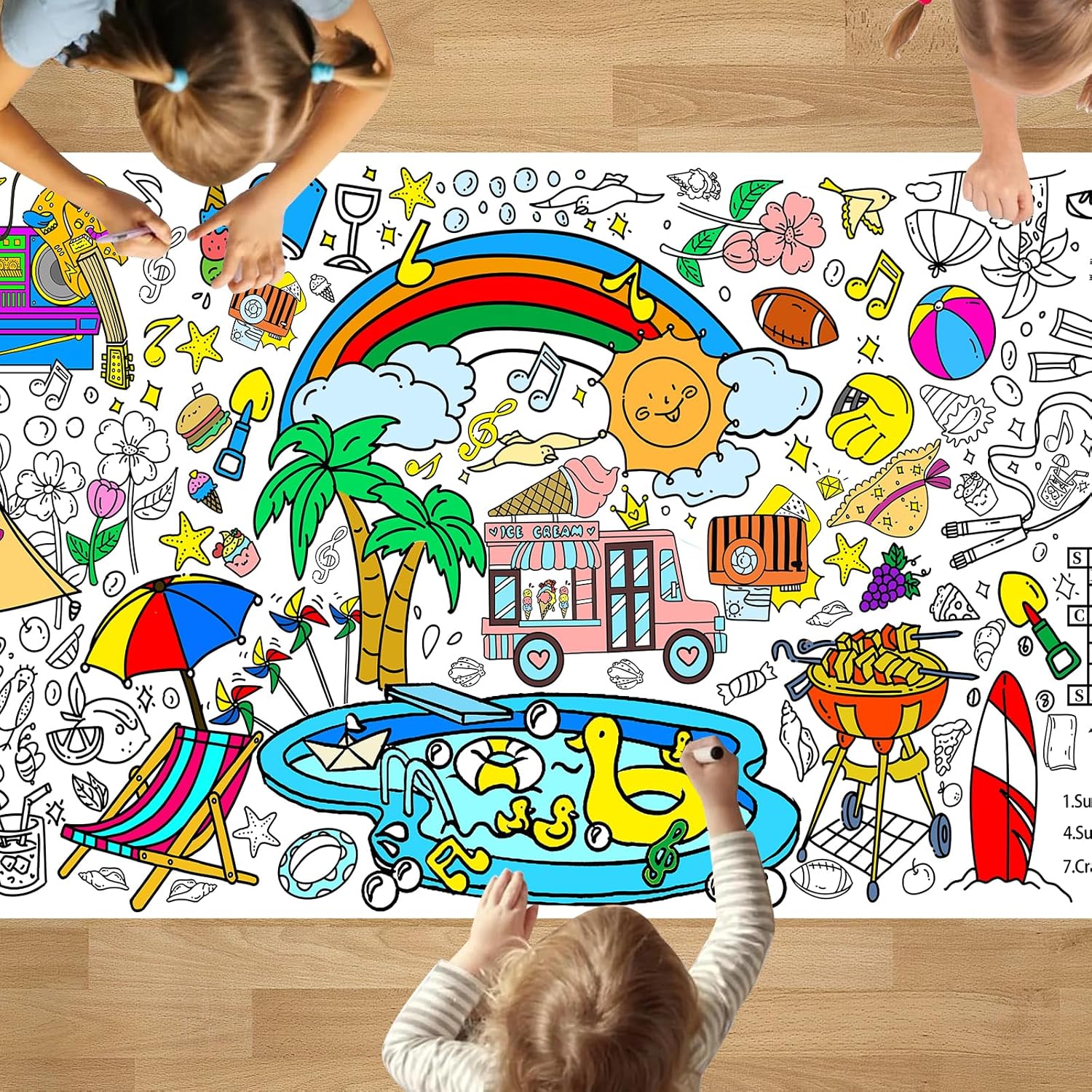 Amazon.com: PADTIC Giant Coloring Poster,35x72Inch Versatile Summer ...