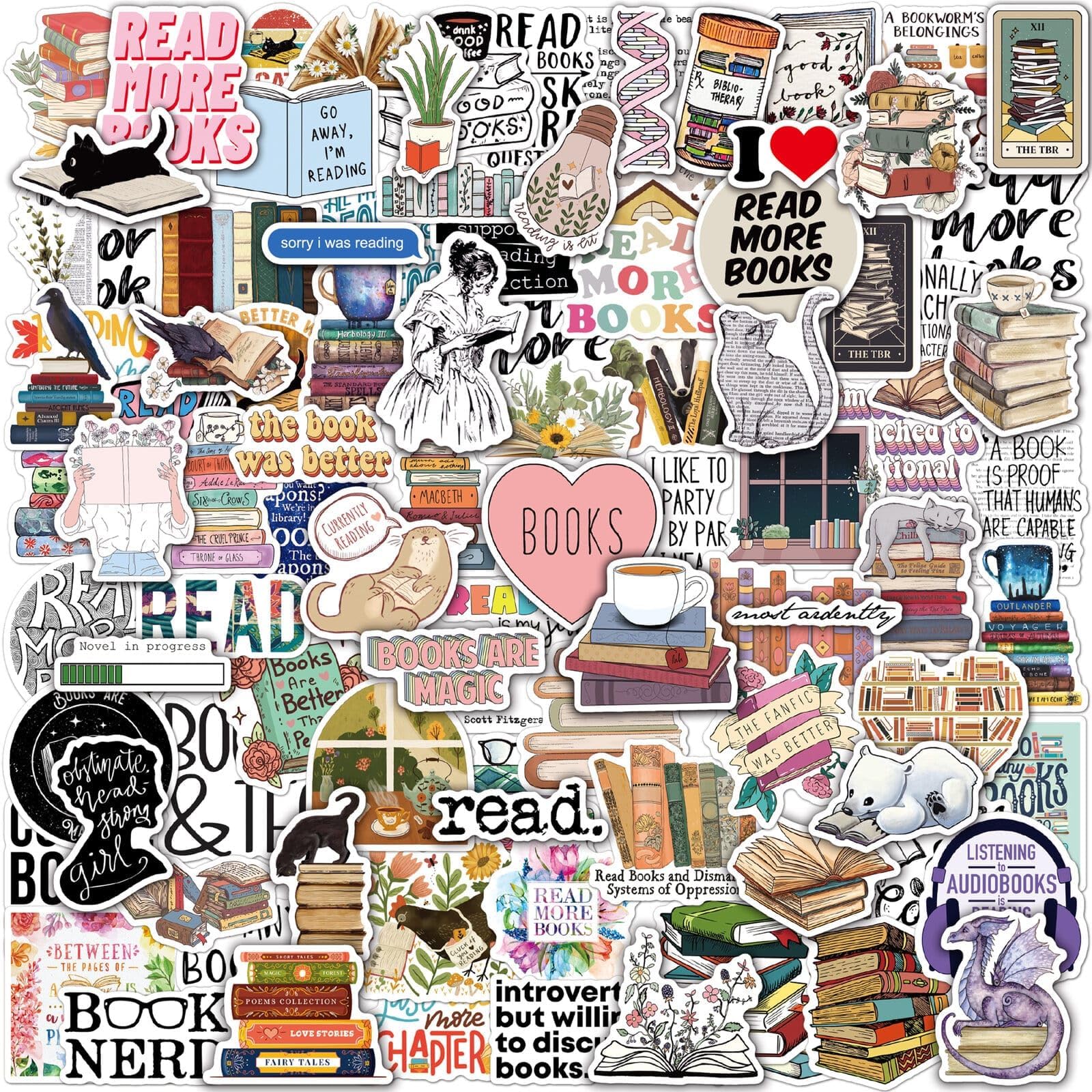 Amazon.com: 50PCS Book Flower Stickers，Aesthetic Sticker for Water ...