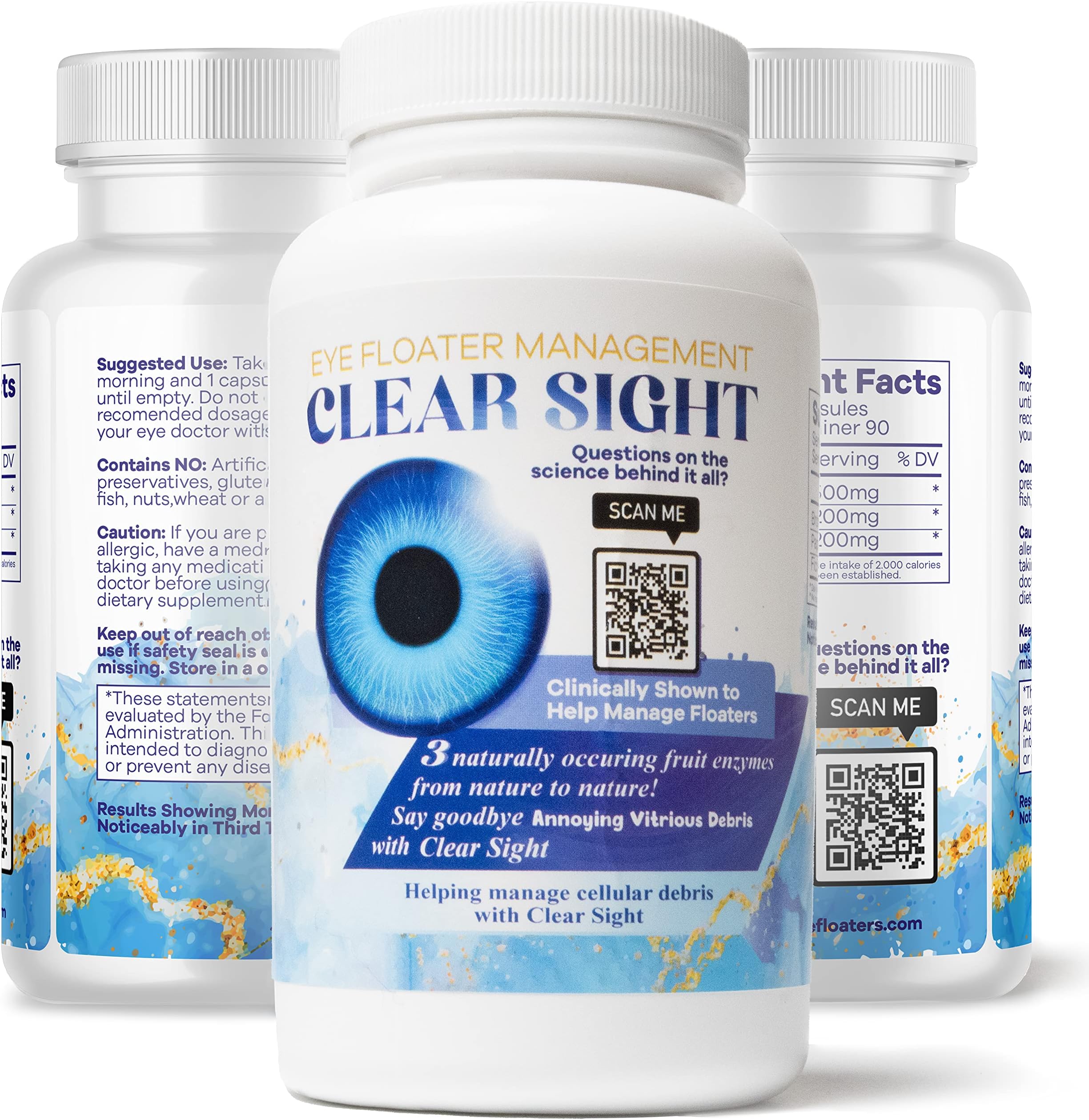 Amazon.com: CLEAR SIGHT Eye Floater Supplement, Bromelain, Ficin ...