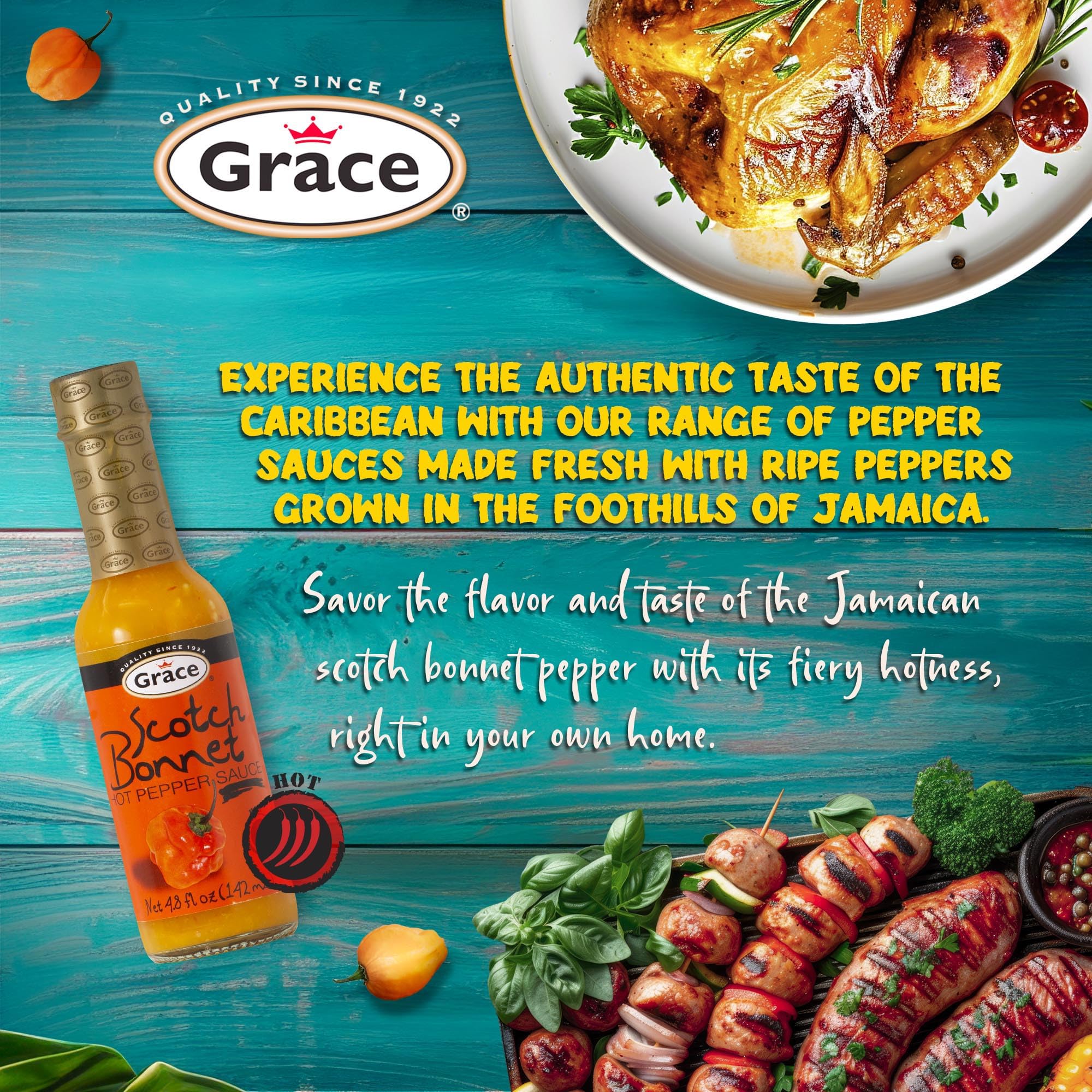 Snapklik.com : Grace Yellow Scotch Bonnet Hot Pepper Sauce 4.8oz
