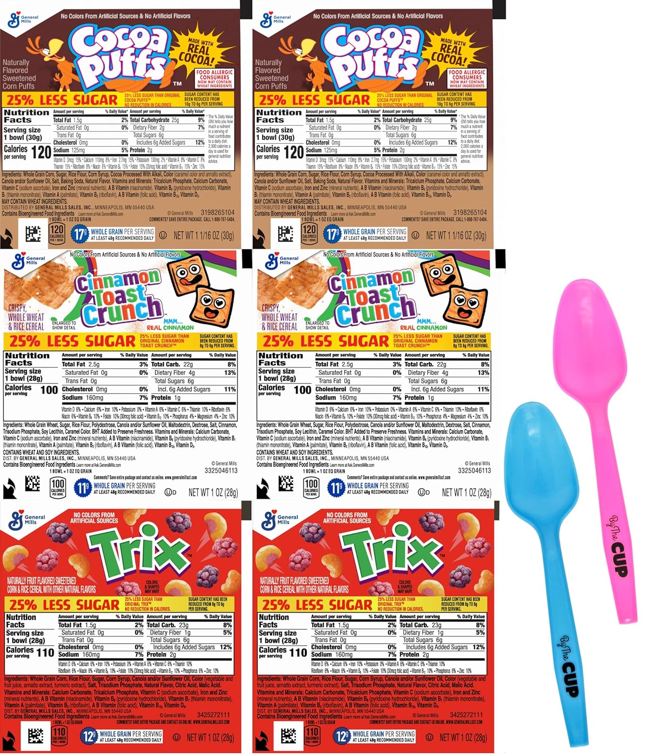 Amazon.com: General Mills Cocoa Puffs, Cinnamon Toast Crunch, Trix ...