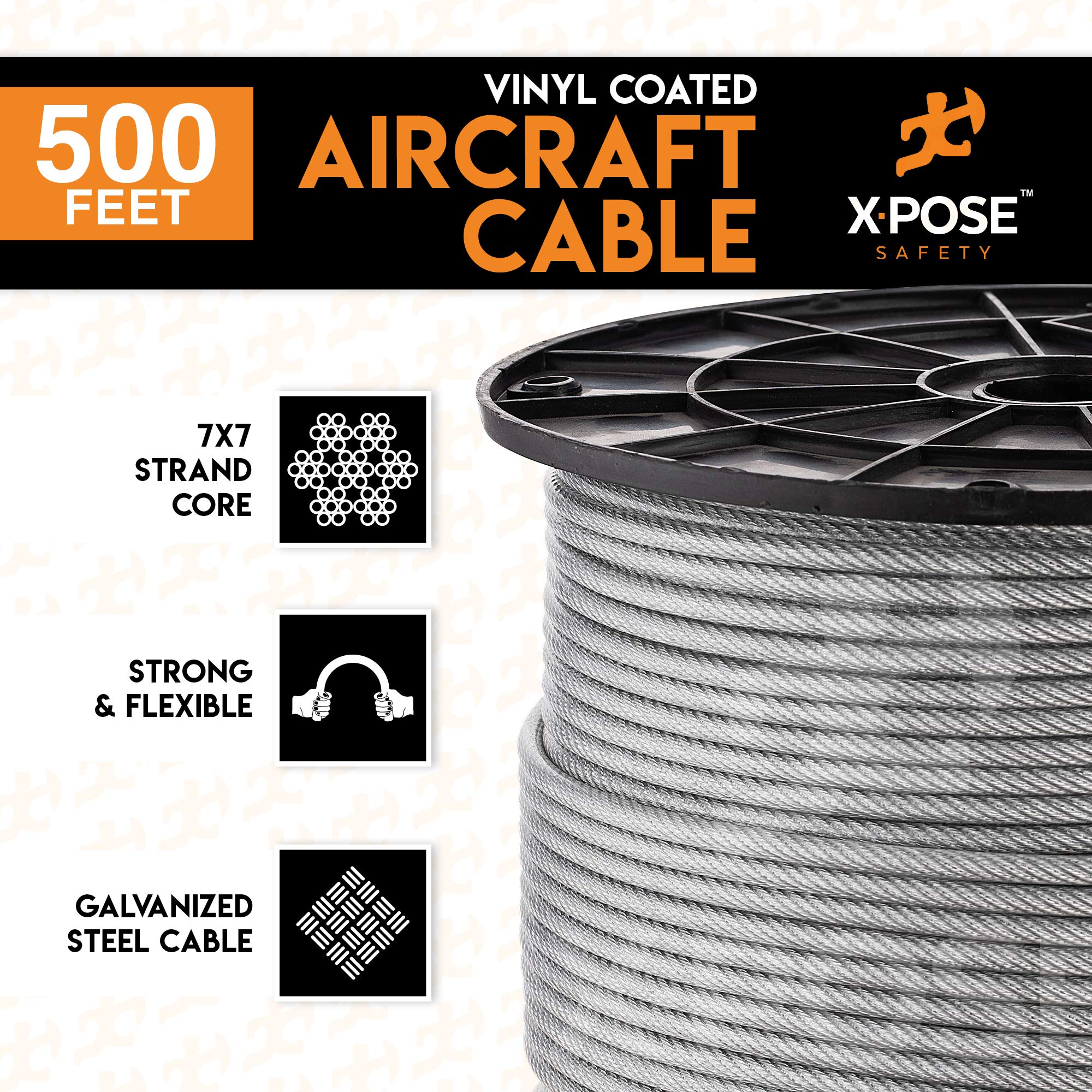 Snapklik.com : 7x7 Vinyl Coated Galvanized Steel Aircraft Cable Wire ...