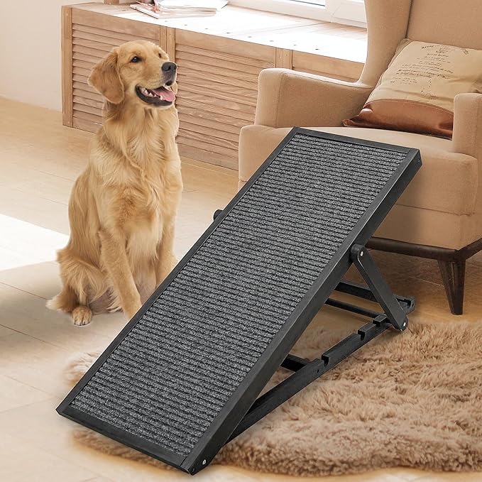 Amazon.com : Adjustable Dog Cats Ramp, Folding Portable Wooden Pet Ramp ...