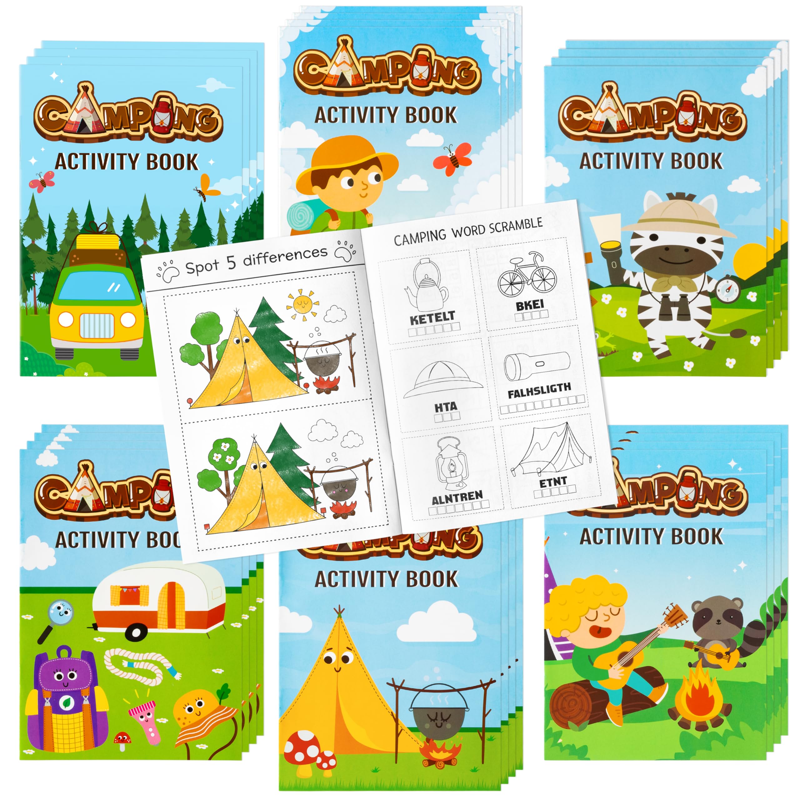 Snapklik.com : 24Pcs Travel Camping Activity Books - Happy Camper Mini ...