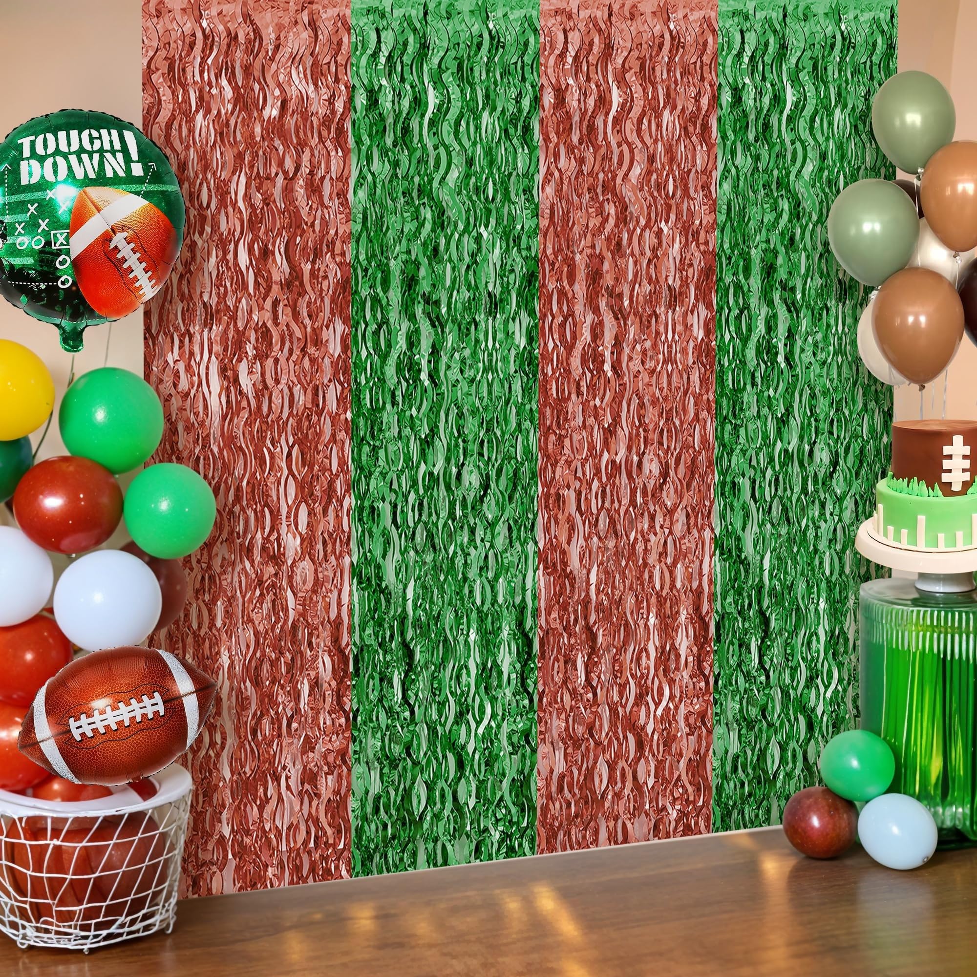 Amazon.com: KatchOn, XtraLarge Wave Green and Brown Fringe Backdrop - 3 ...