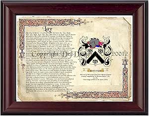 Amazon.com: Lay Coat of Arms/ Family Crest on Fine Paper and Family ...