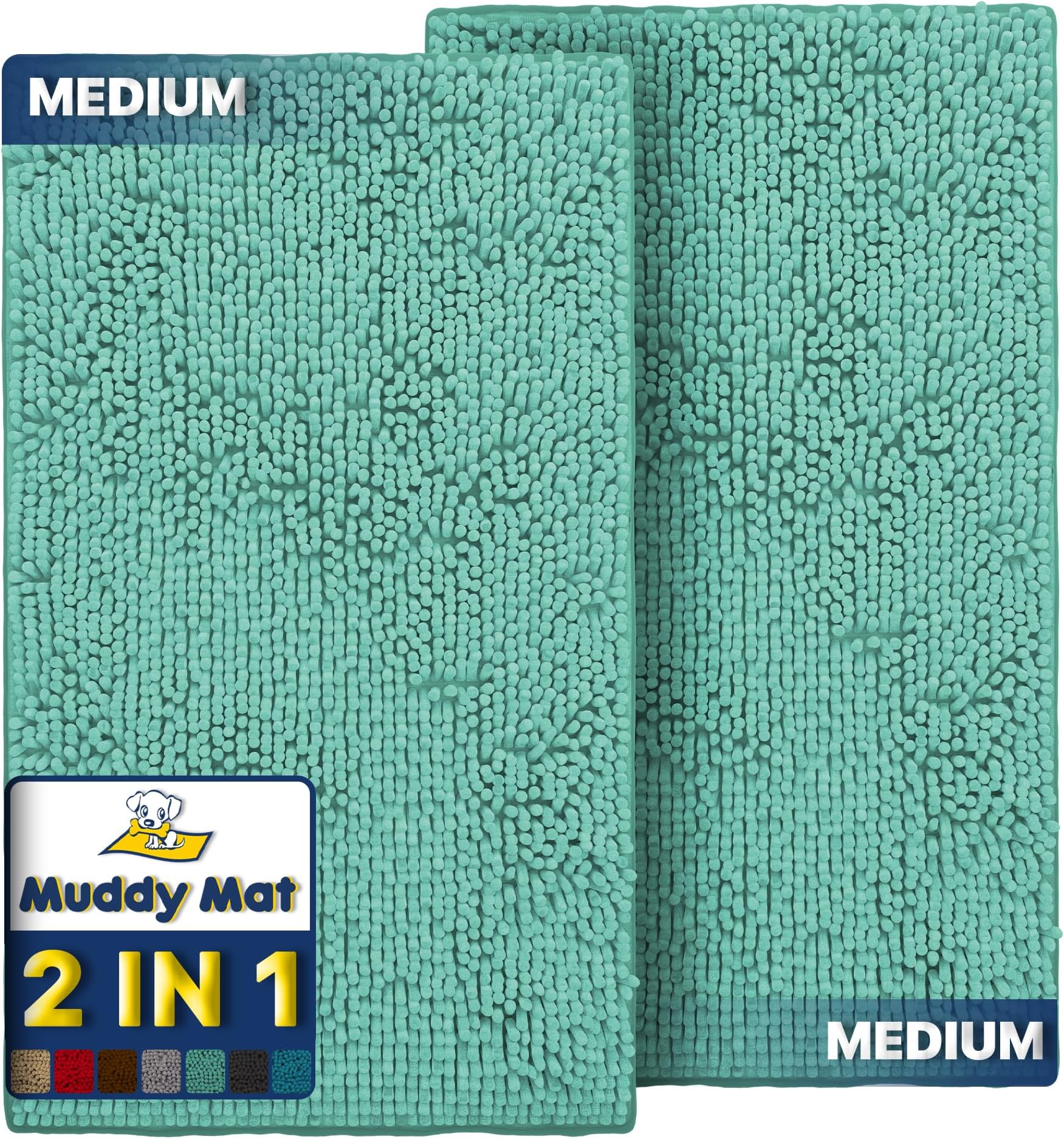 Amazon.com: Muddy Mat® 2-in-1 Set: AS-SEEN-ON-TV Grey Microfiber Door ...