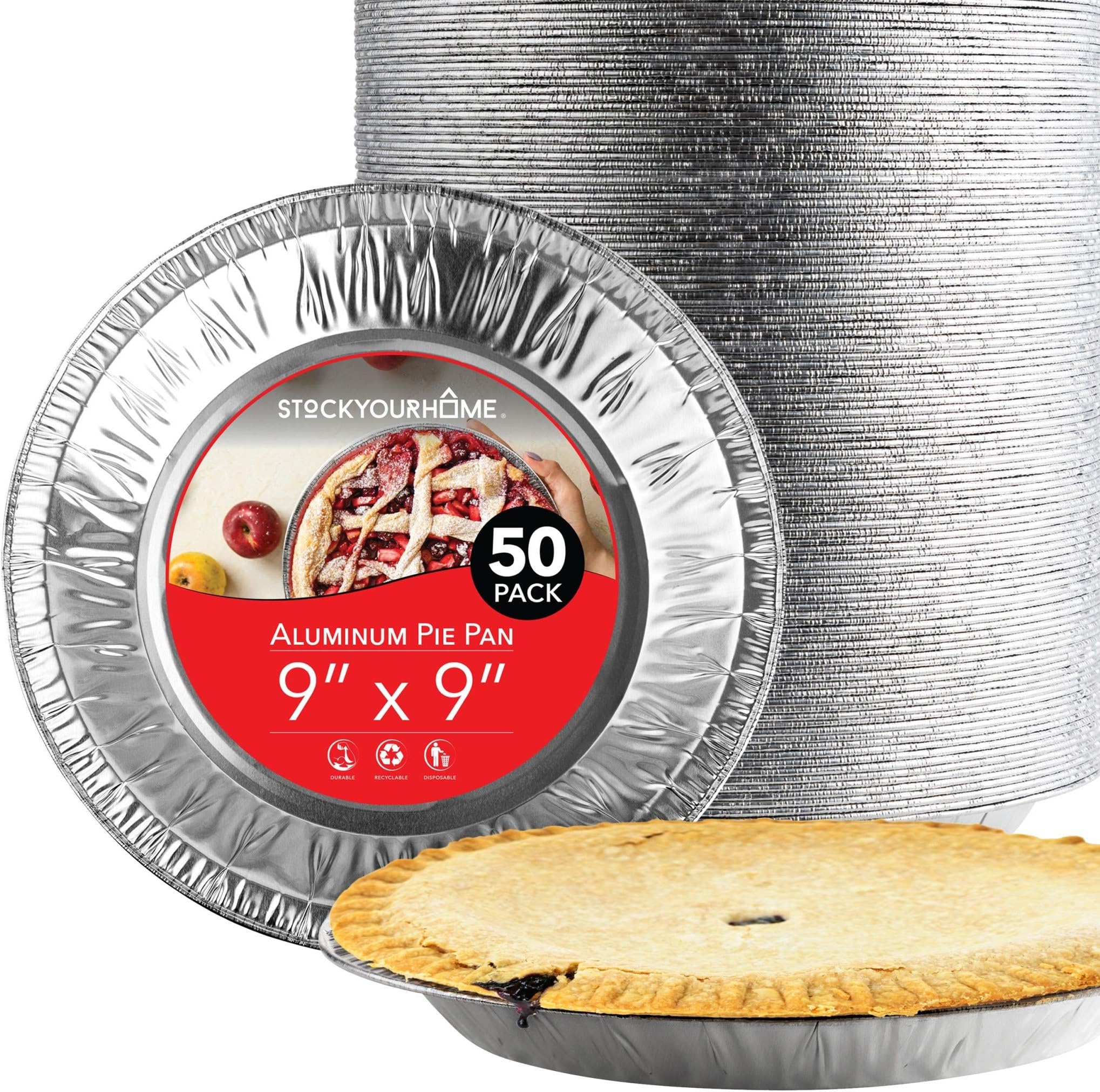 Amazon.com: Pie Plate Aluminum Metal 9 Inch pan - Set of 10: Home & Kitchen