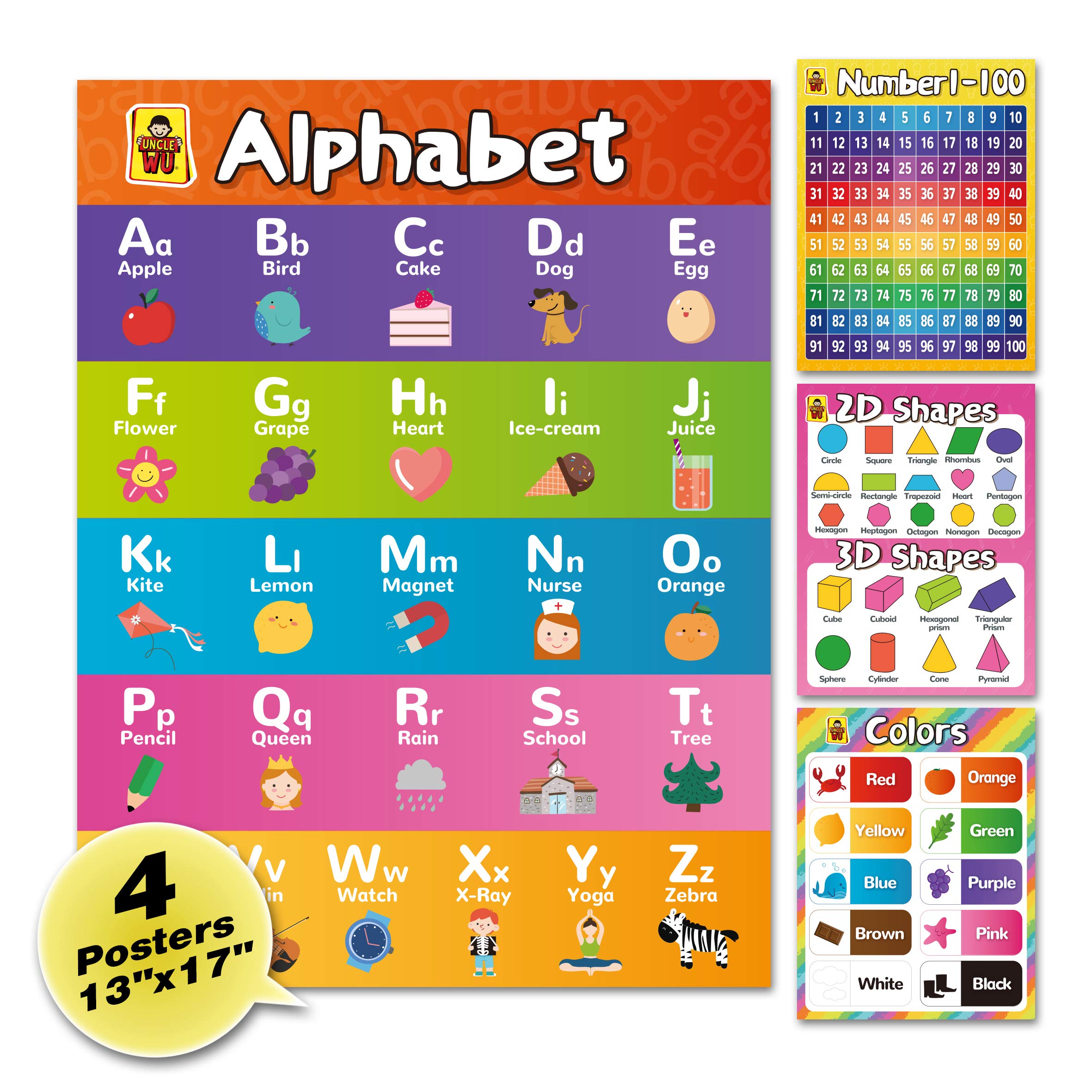 Buy UNCLE WU 4 Pack Educational s for Kindergarten Homeschool Supplies ...