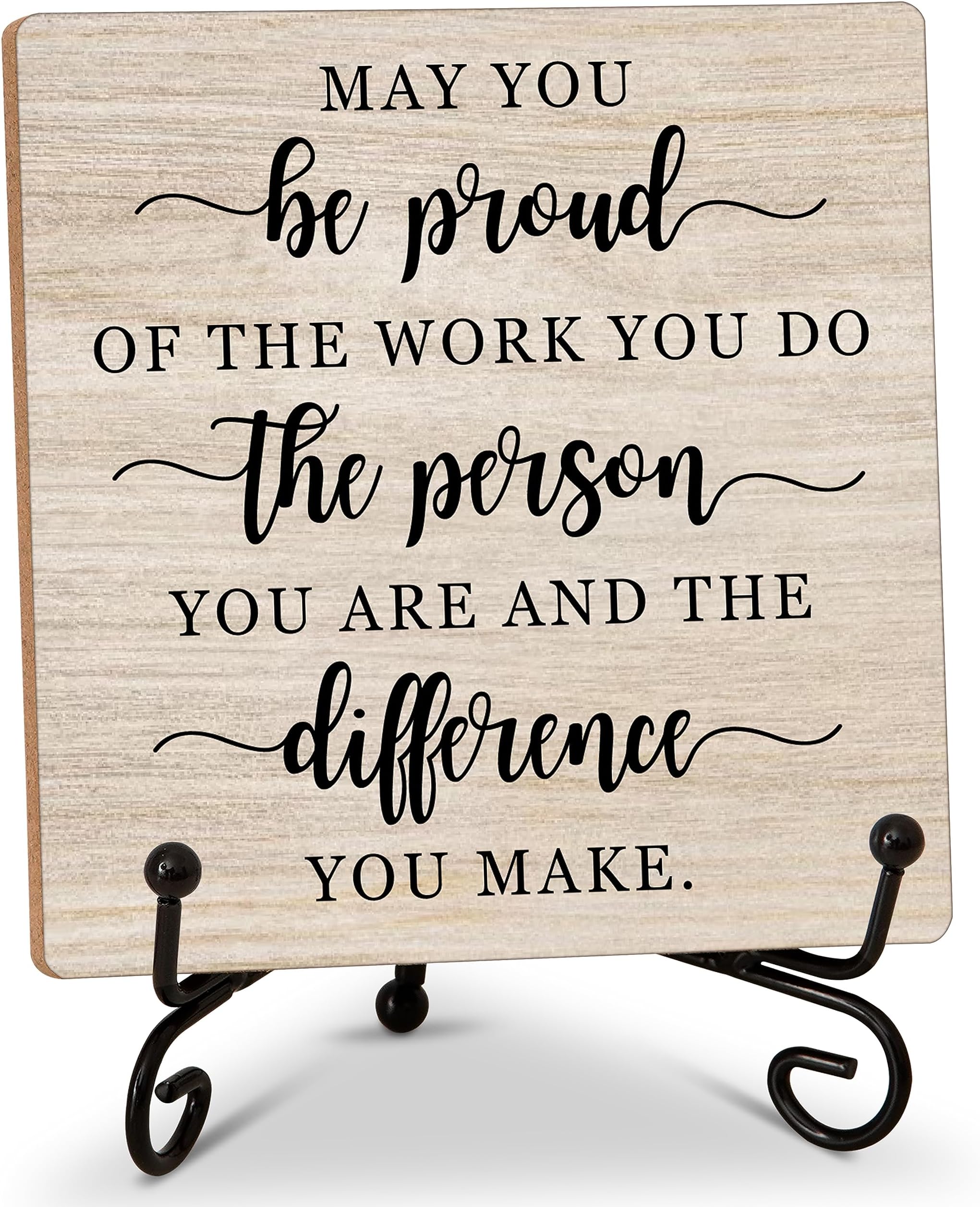 Amazon.com: Inspirational Office Wood Box Sign Desk Decor,Motivational ...