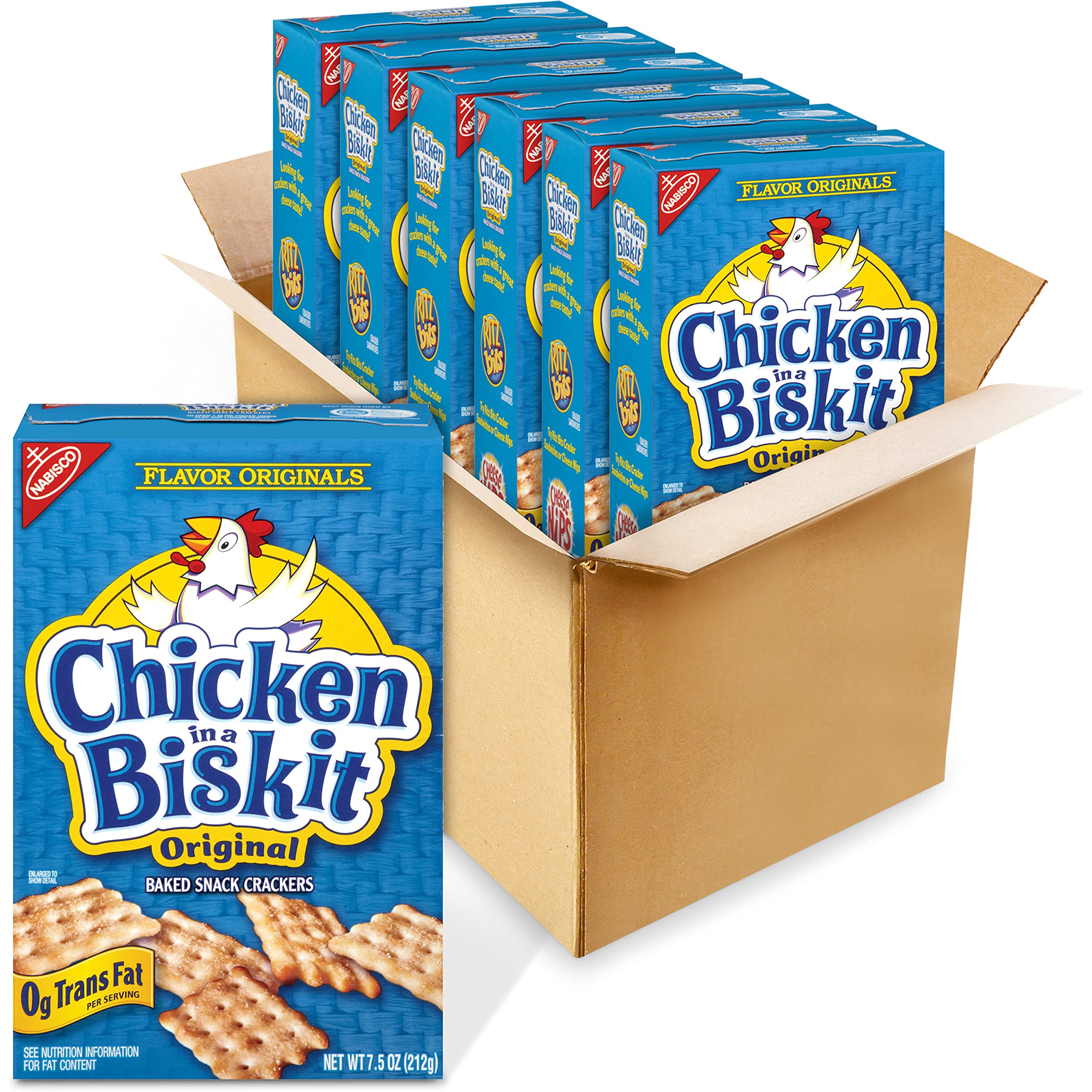Amazon.com: Chicken in a Biskit Original Baked Snack Crackers, 6 - 7.5 ...