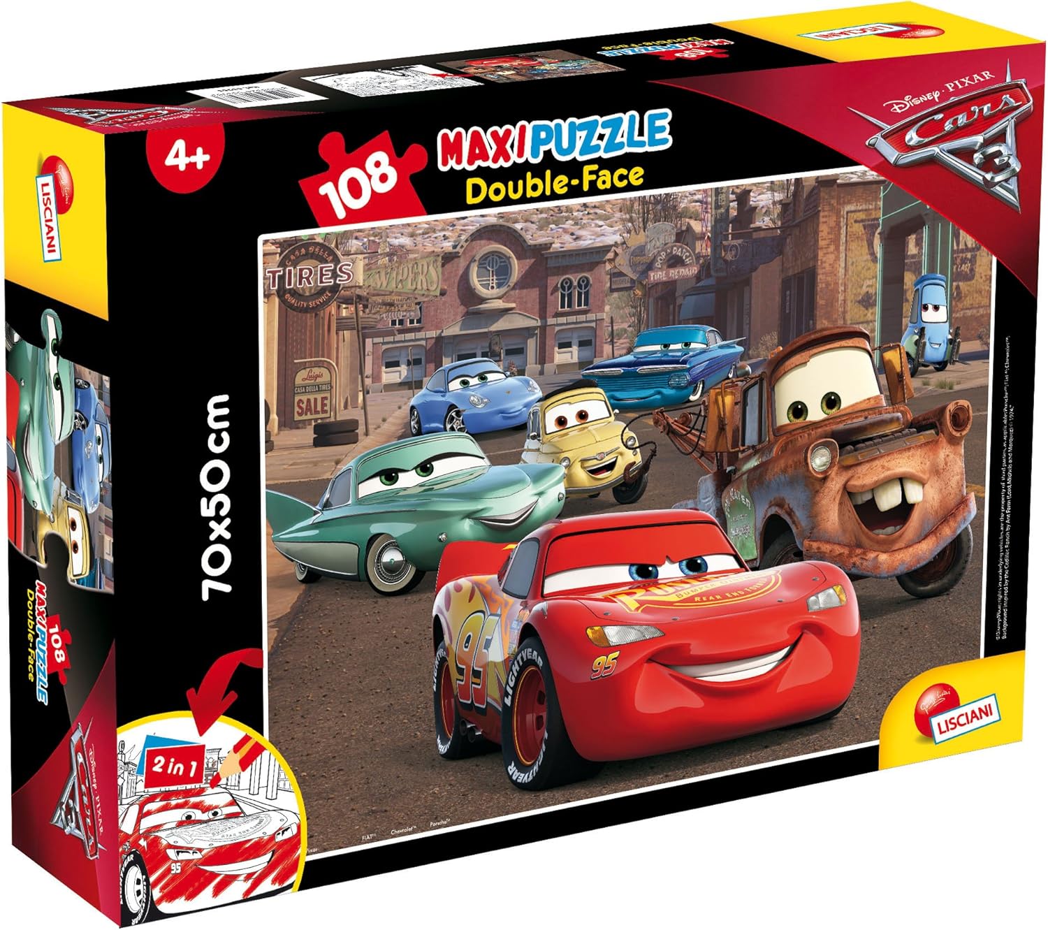 Lisciani Giochi 3 Racer Cars The Movie Puzzle DF Supermaxi, 108 Pezzi ...