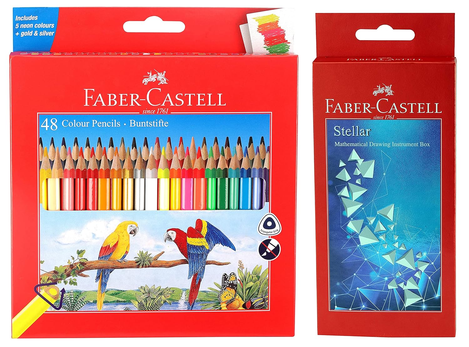 Faber-Castell 48 Triangular Colour Pencils Stellar - Mathematical ...
