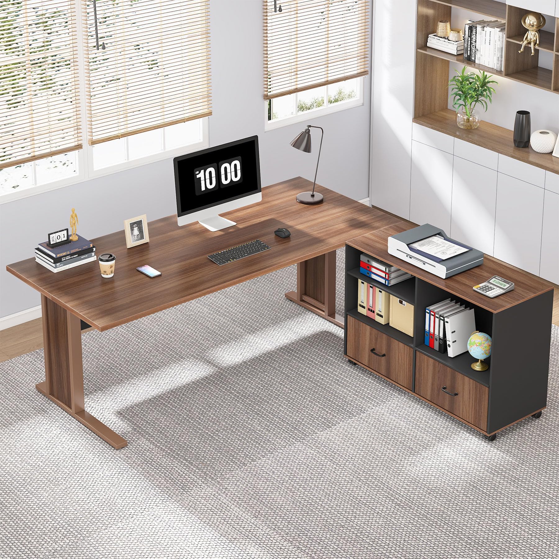 Amazon.com: Tribesigns 63" Large Executive Desk L Shaped Computer Desk ...