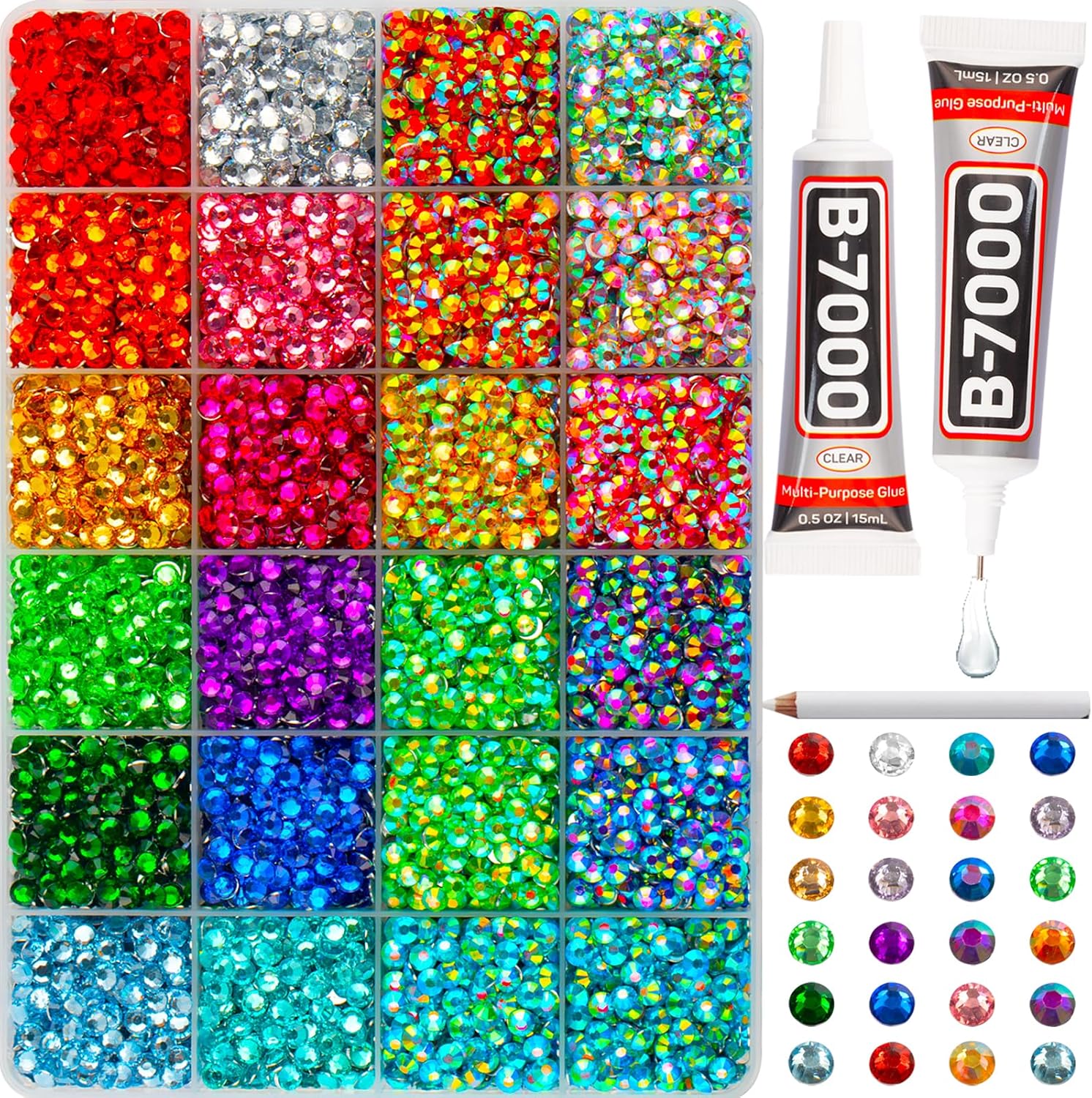 Amazon.com: 10000Pcs Multicolored 5mm Rhinestones for Bedazzling ...