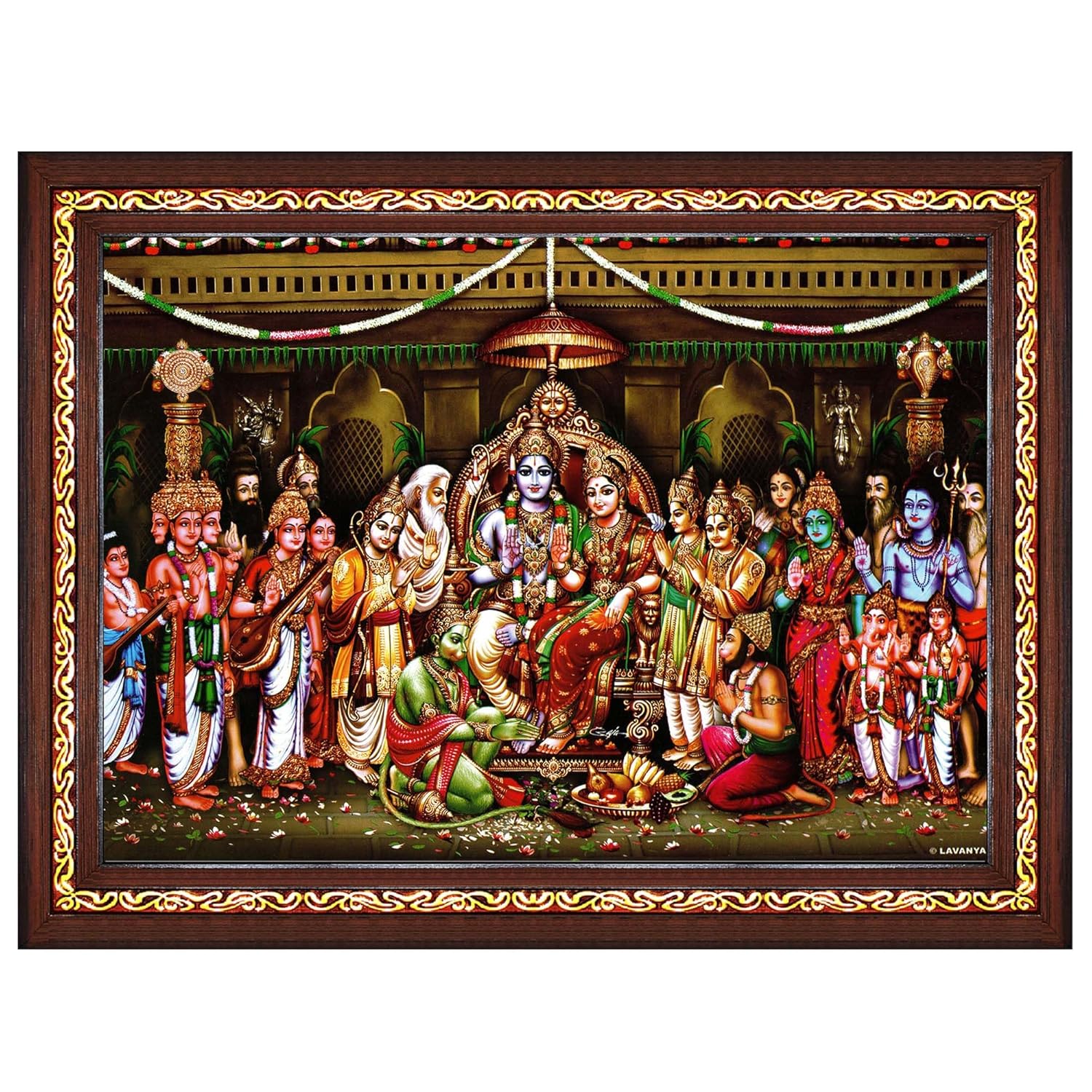 Pavan Photo Laminations Ram Darbar Lord Shri Rama Sita Parivar Family ...