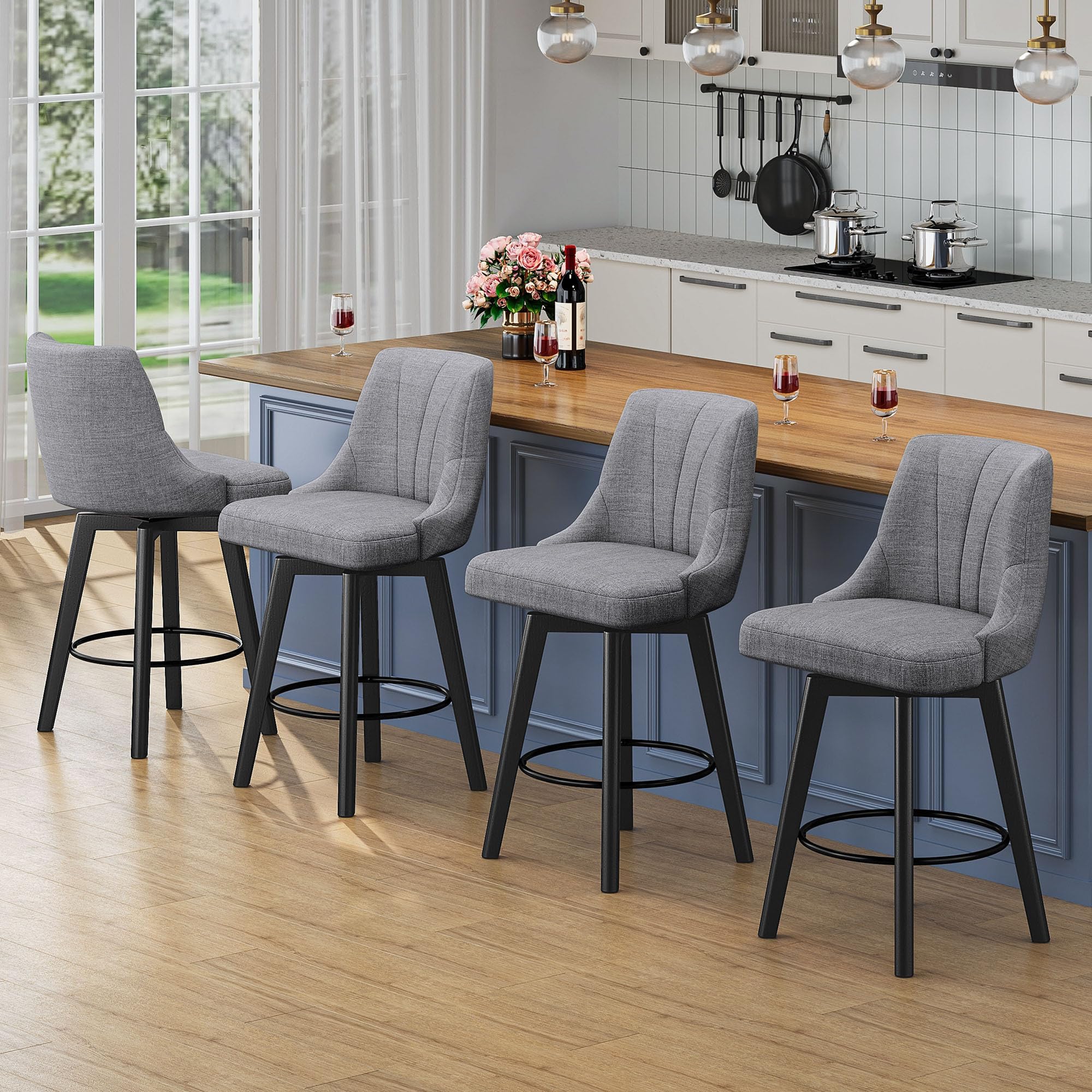 Amazon.com: Erdoru Counter Height Bar Stools, 26 Inch Seat Height ...