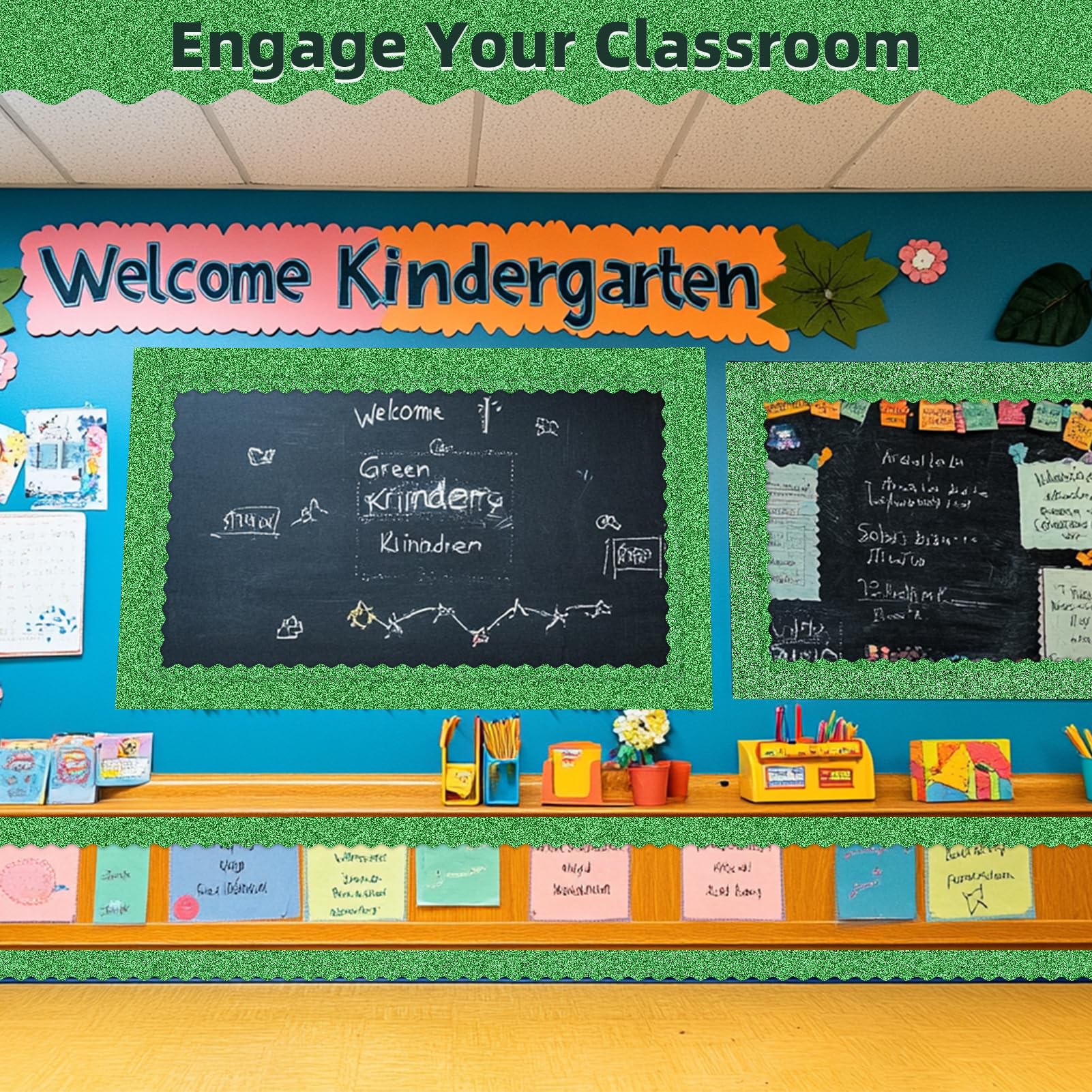 Snapklik.com : 3 Rolls 98.4 Ft Glitter Bulletin Board Borders Set ...