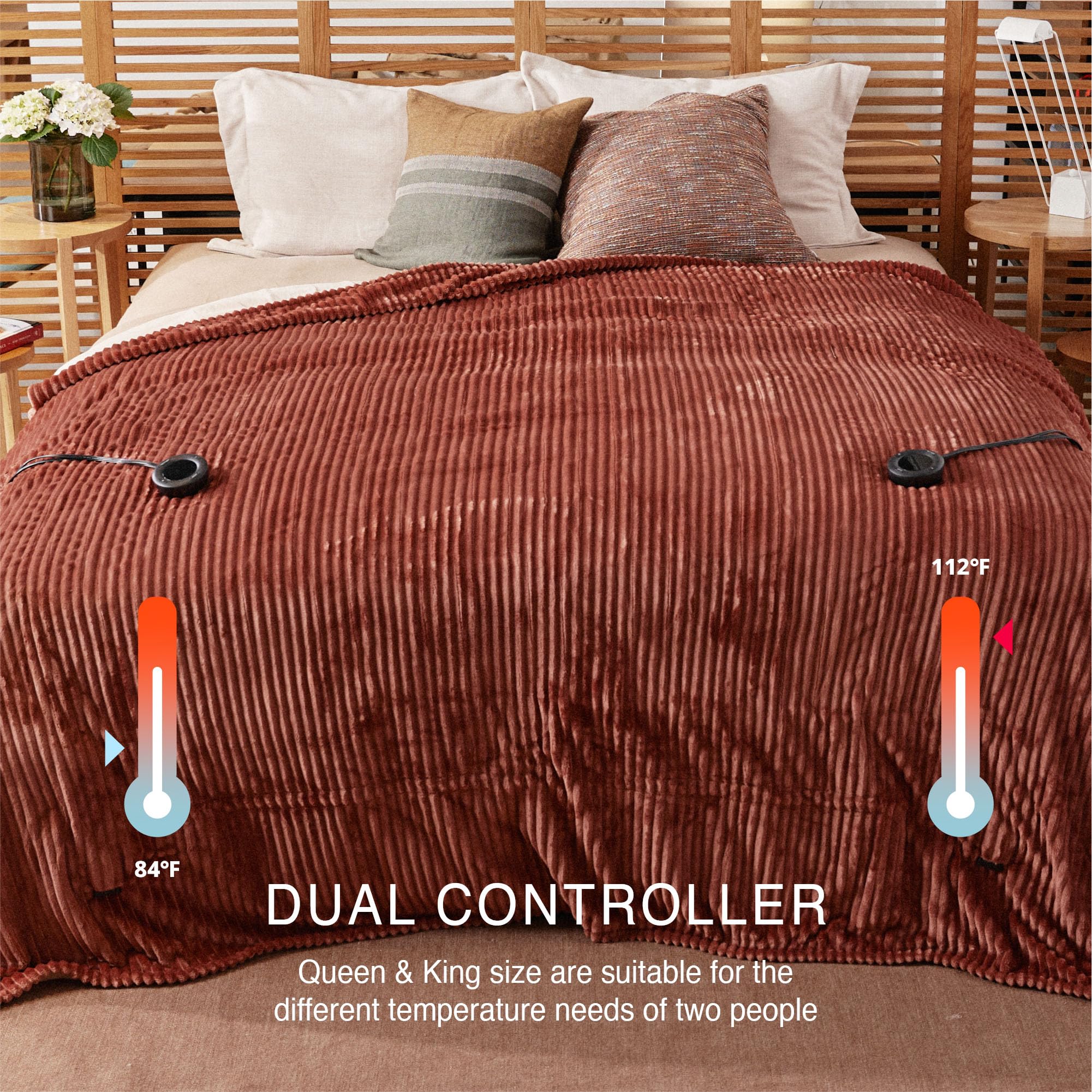 Snapklik.com : HOMISPRITE Heated Blanket King Size 100"x90",ETL ...
