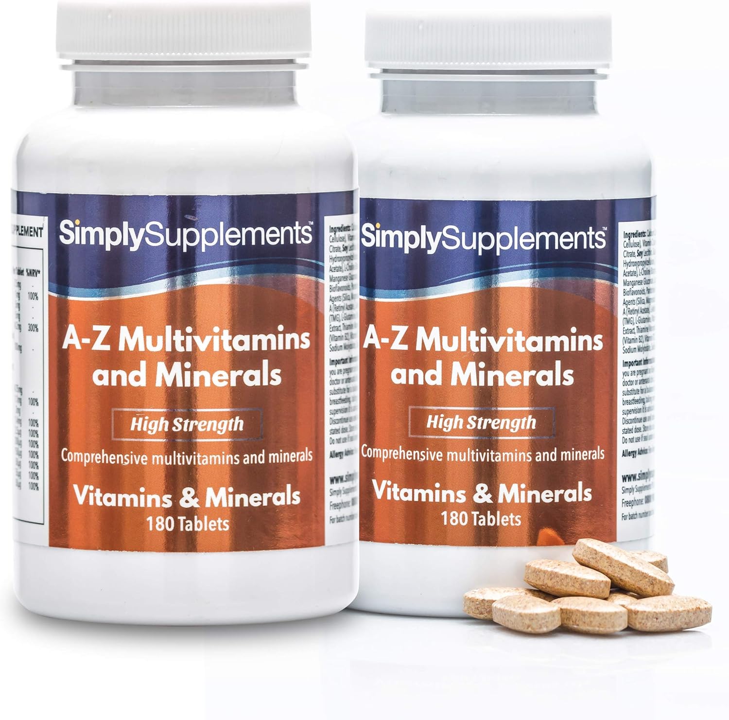 A-Z Multivitaminas y minerales - Con Vitamina C y 30 nutrientes ...