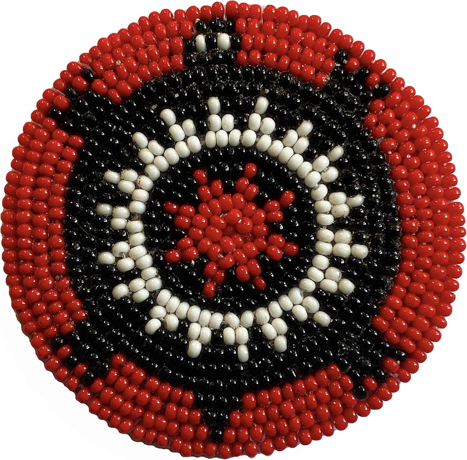 Amazon.com: Seed Beads Beaded Rosette Medallion Patch Applique 2.5 inch ...