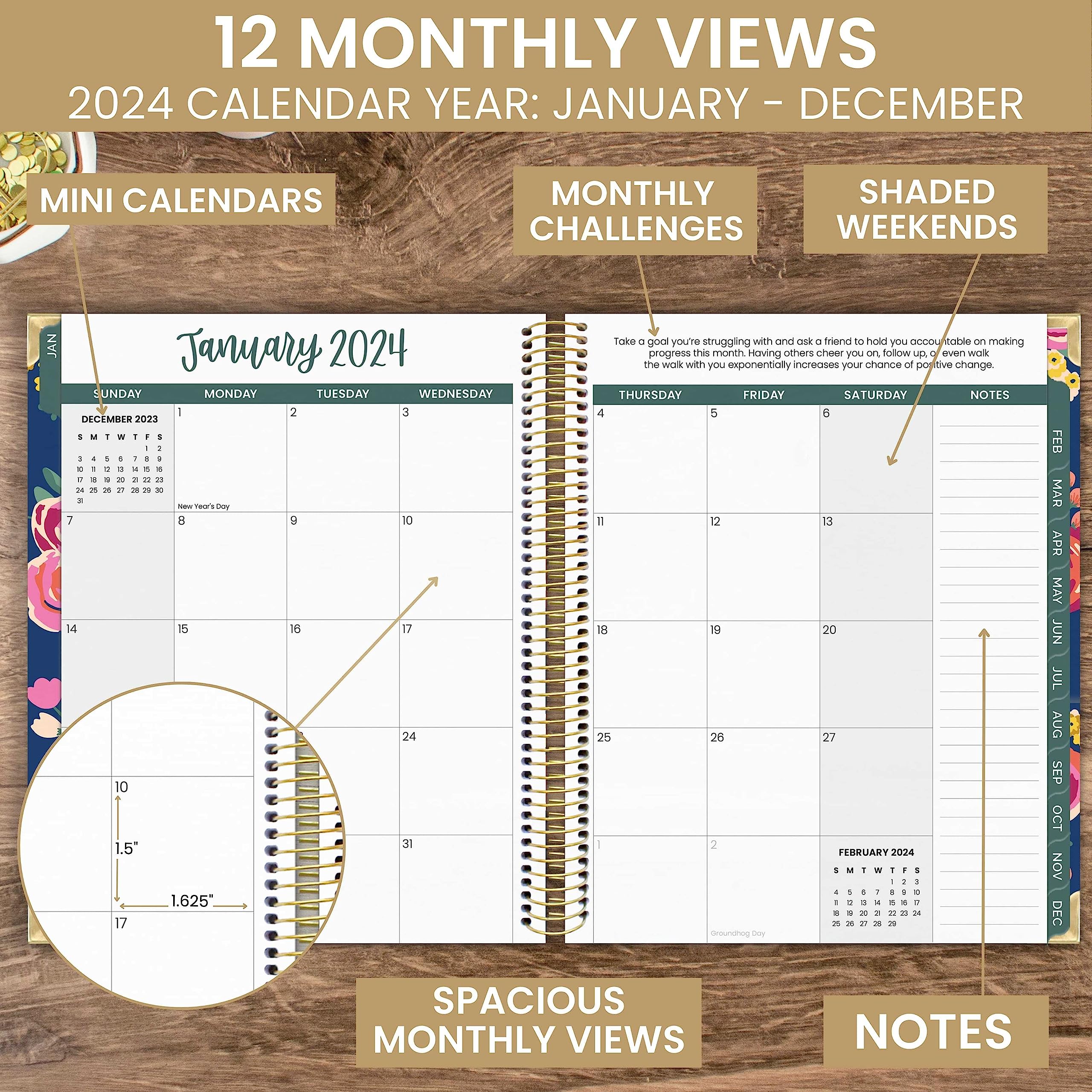 Snapklik.com : Bloom Daily Planners 2024 Hardcover Calendar Year Goal ...