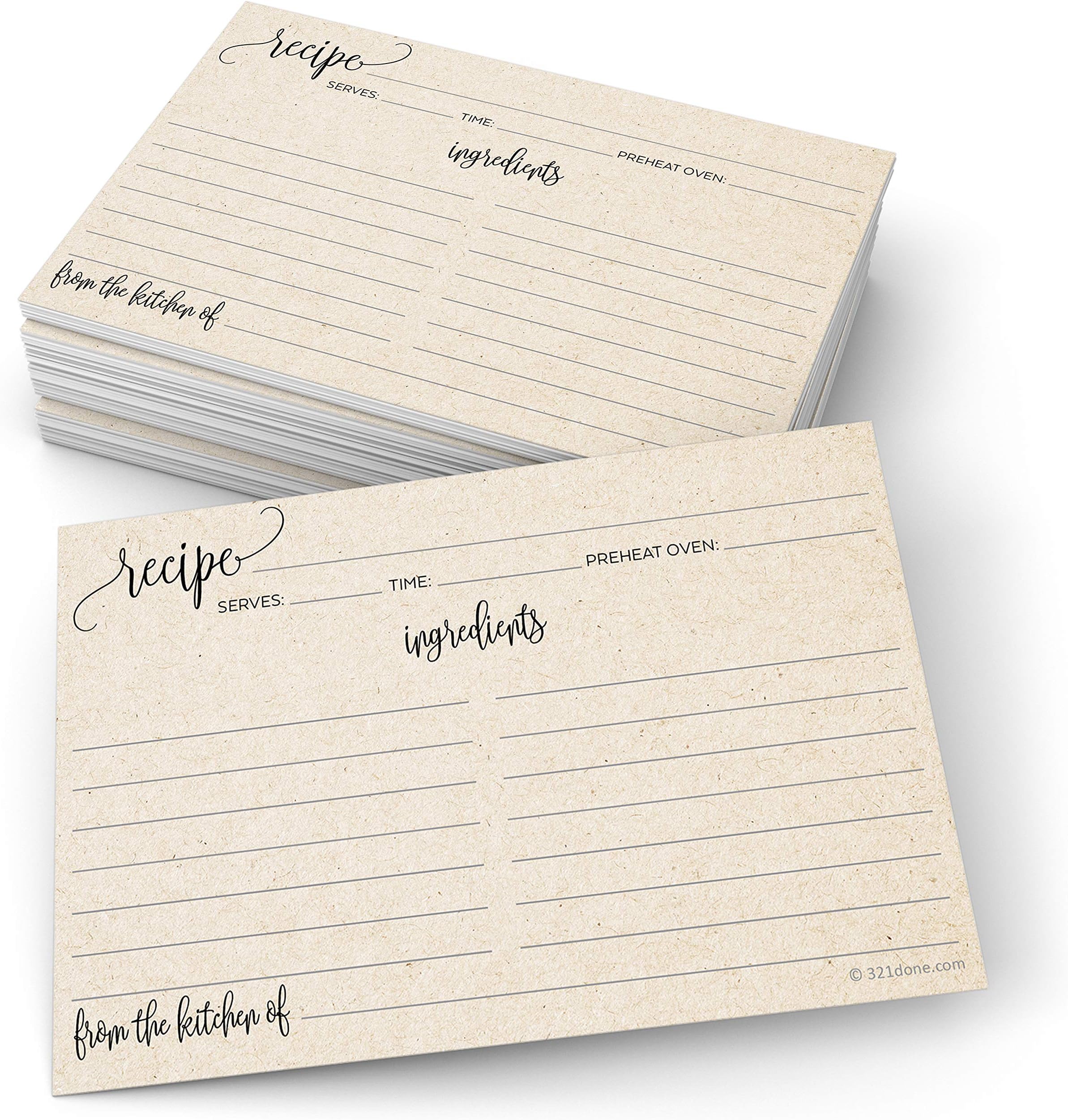Amazon.com: 321Done Recipe Request Insert Card, 3.5x2 Rustic Kraft ...