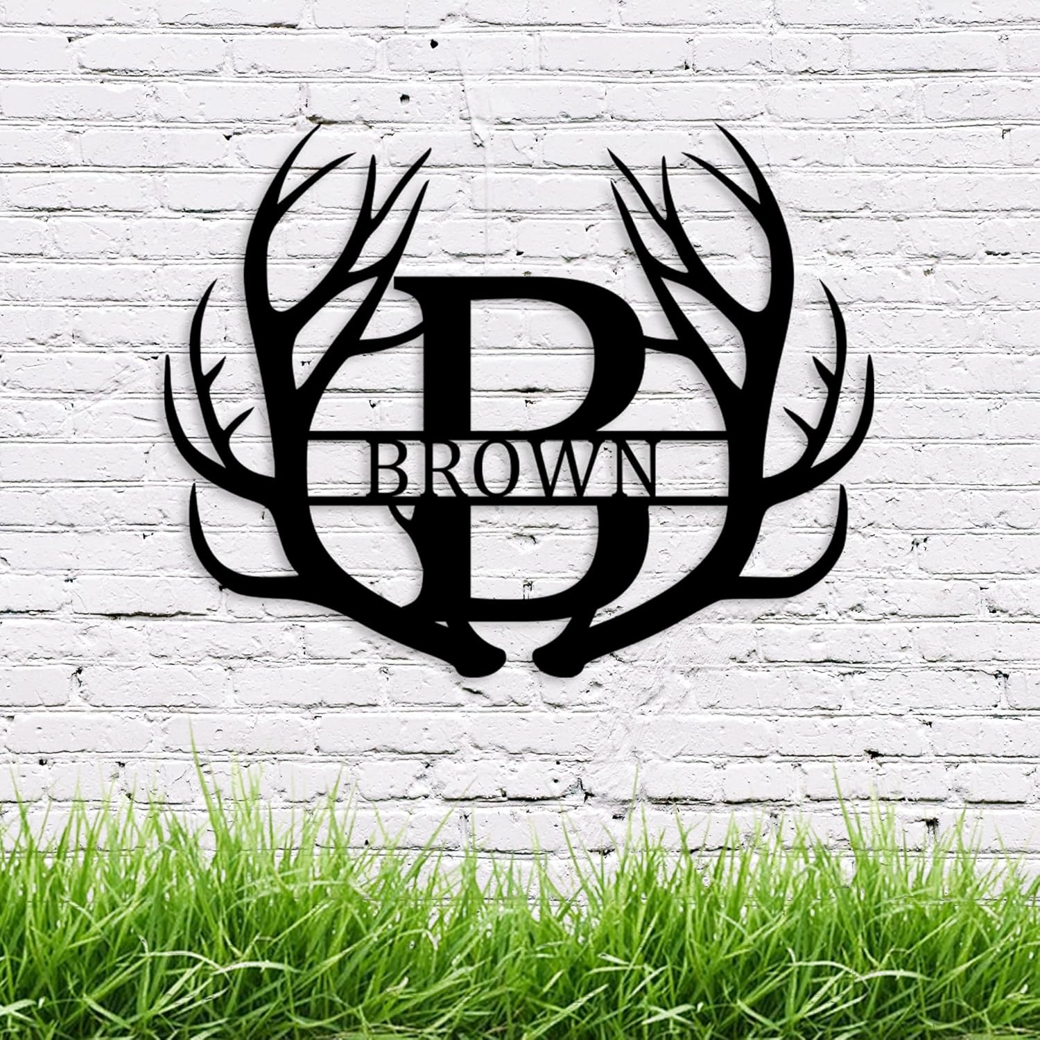 Amazon.com: Antler Monogram Sign - Deer Antler Decor with Family Last ...