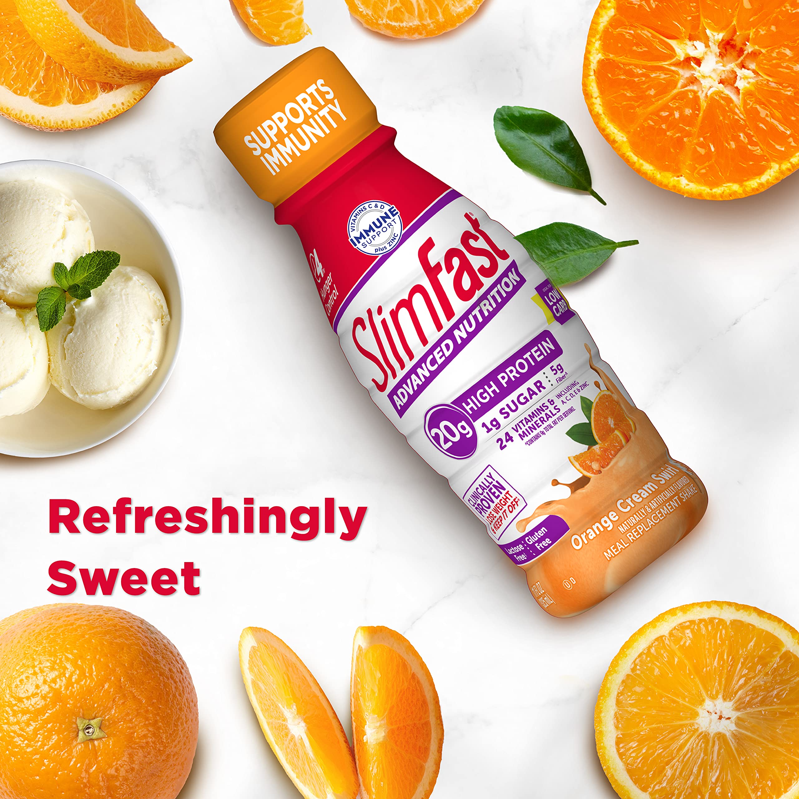 SlimFast Advanced Nutrition High Protein Meal Replacement Shake, Orange ...