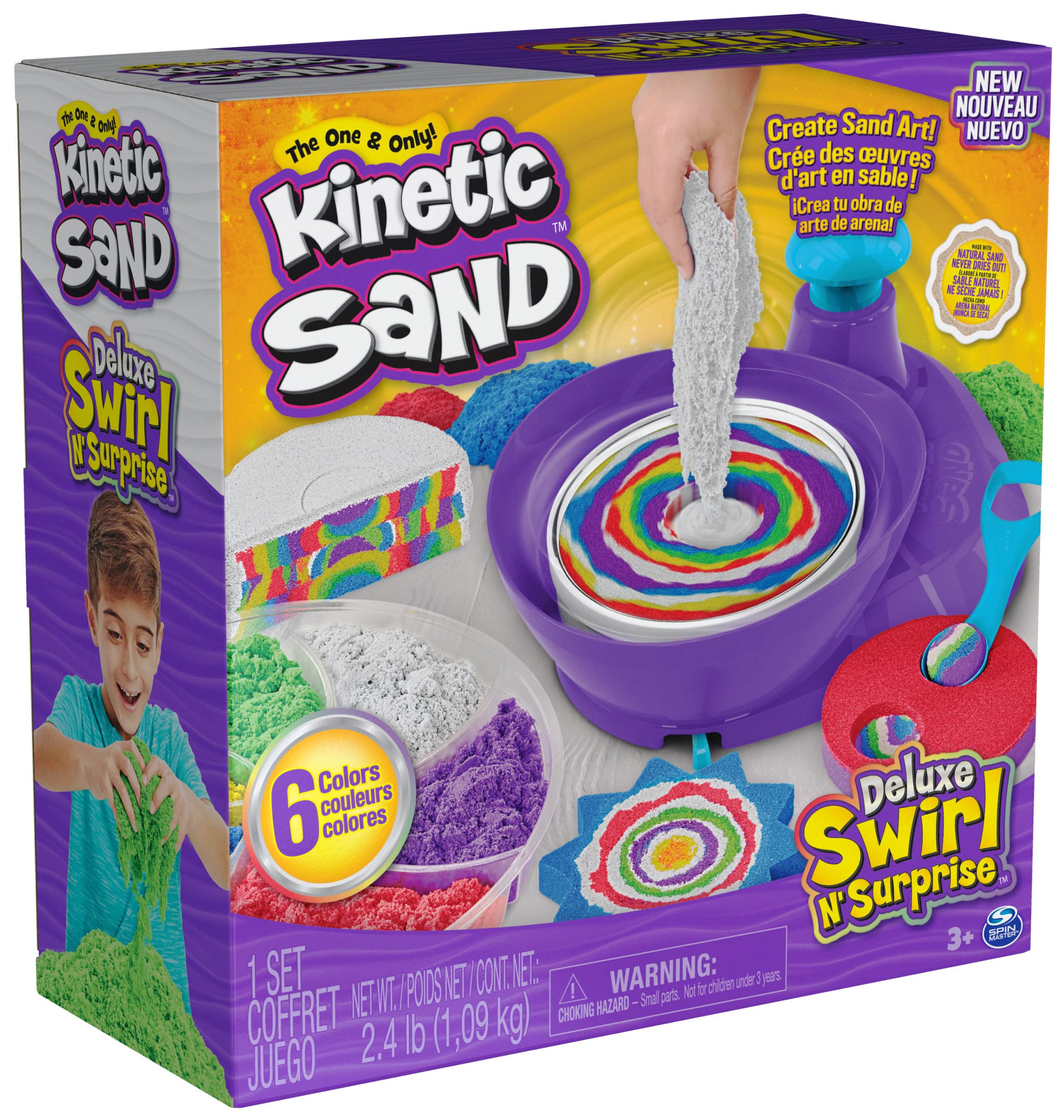Snapklik.com : Kinetic Sand, Deluxe Swirl N Surprise Playset, 2.5lbs Of ...