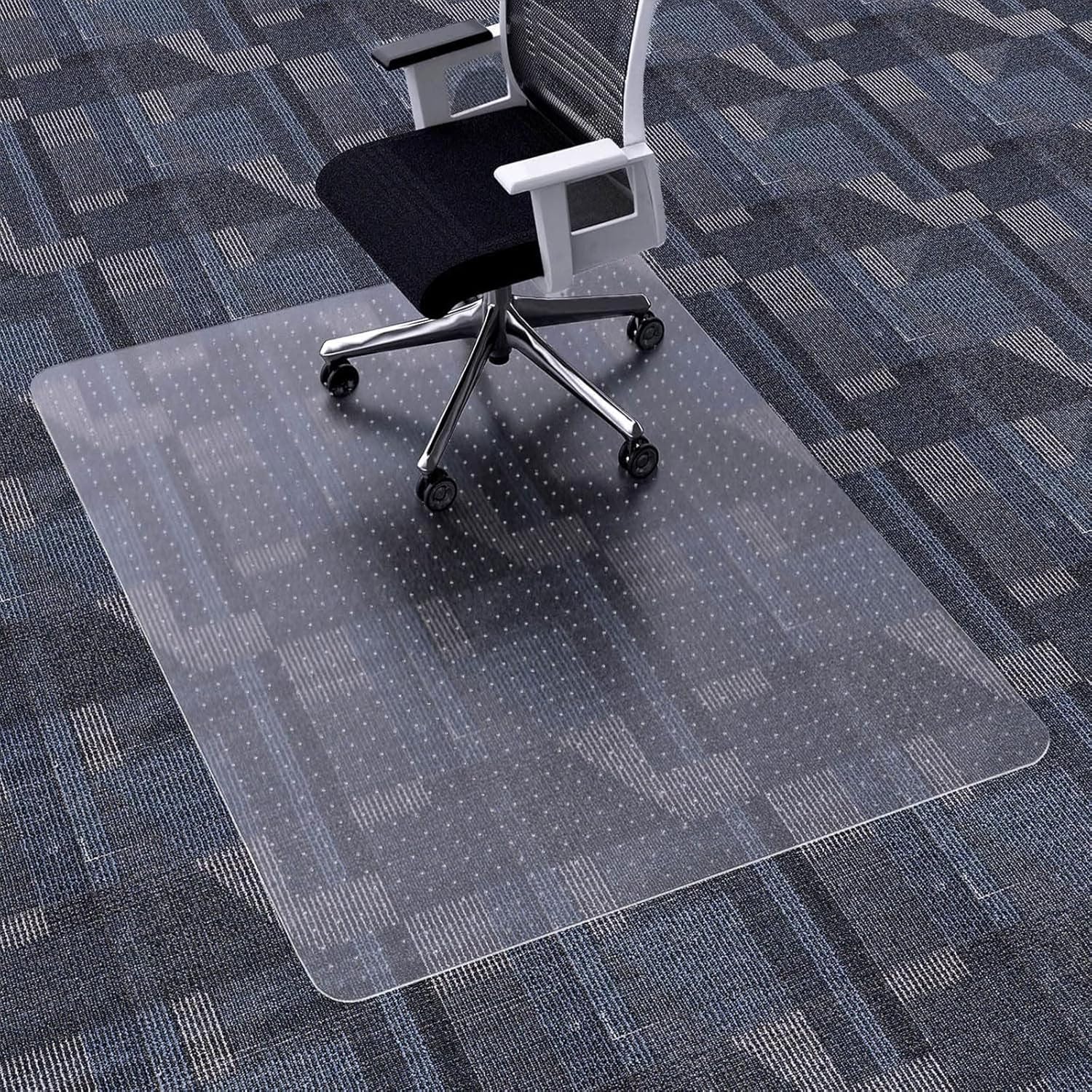 Office Chair Mat for Low, Standard and No Pile Carpeted Floors, Plastic ...