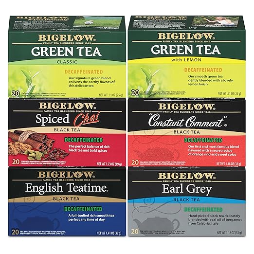 Amazon.com : Bigelow Tea Decaffeinated Tea 6 Flavor Variety Pack, Decaf ...