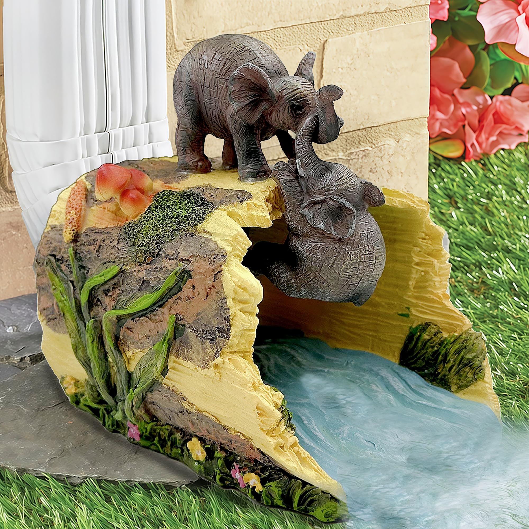 Snapklik.com : Elephant Gutter Diverter Rain, Garden Animal Statue ...