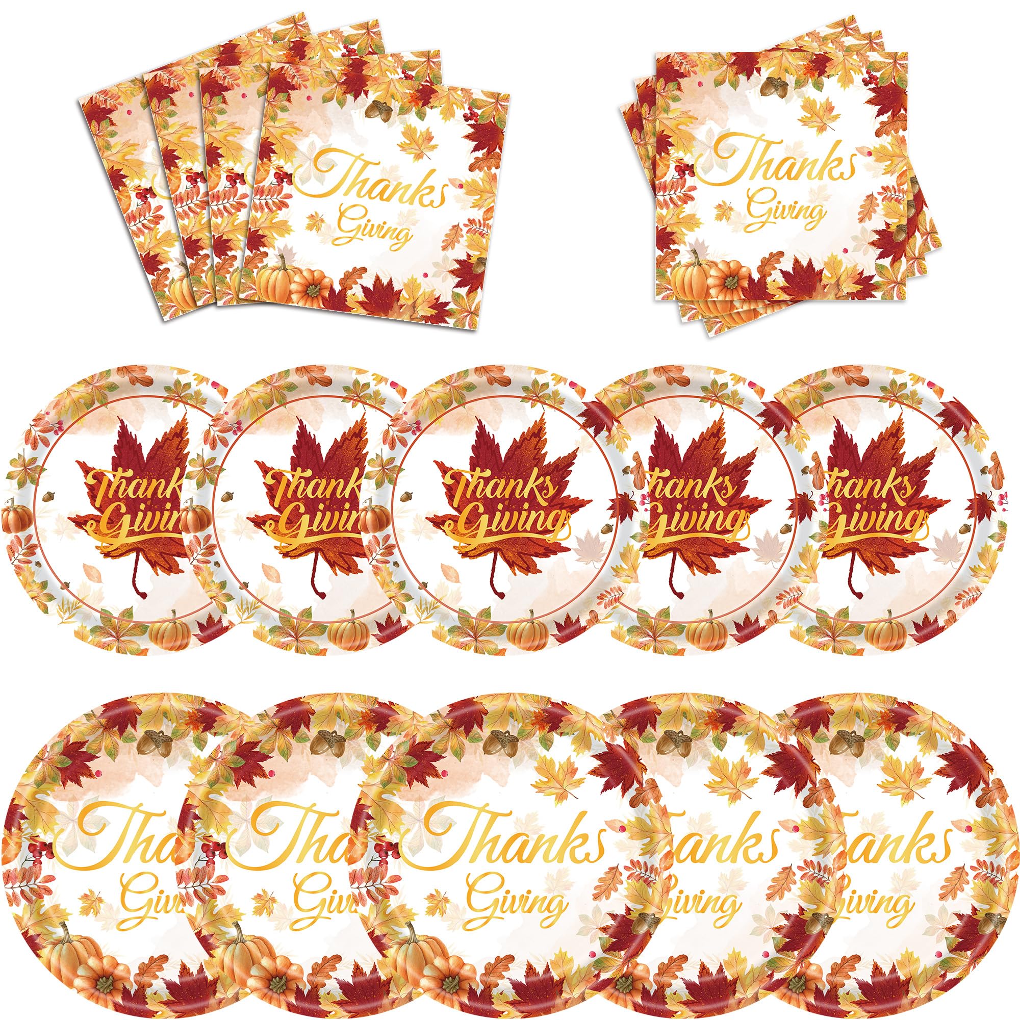 Amazon.com: SJJPDYY Thanksgiving Party Plate Supplies Kit Fall Party ...