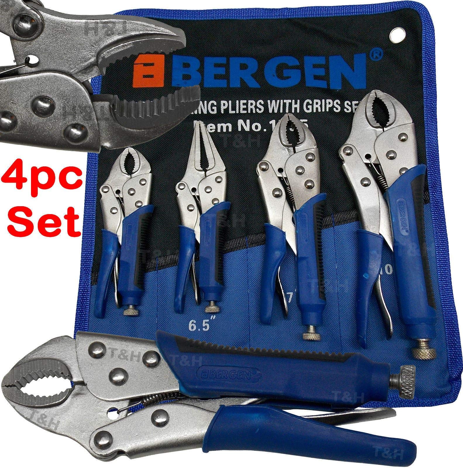 Buy US. PRO by Bergen Locking Pliers 4pc Mole Grips Adjustable Wrench ...